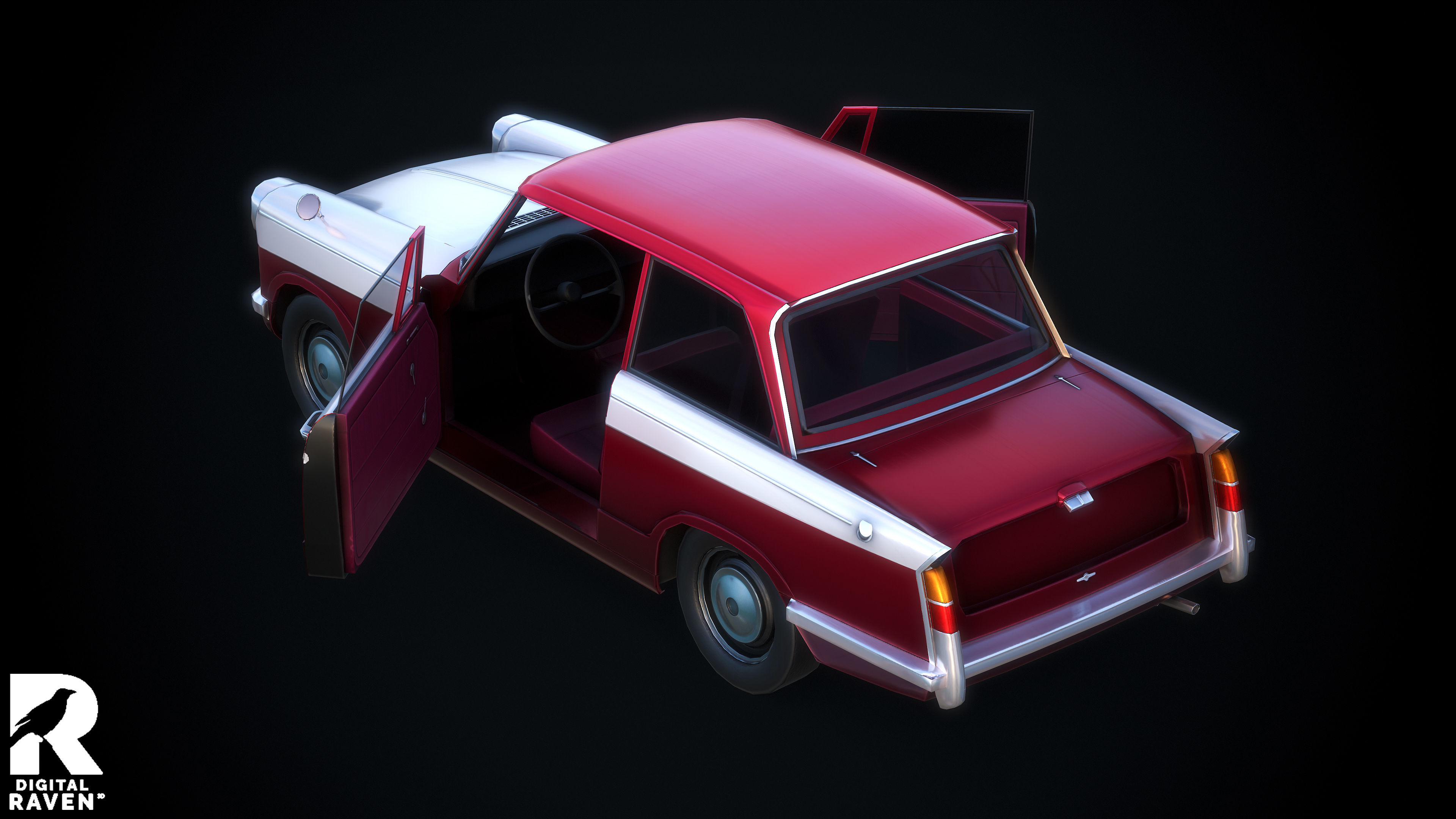 3D model Triumph Herald Saloon Authentic Car Game Ready VR / AR / low ...
