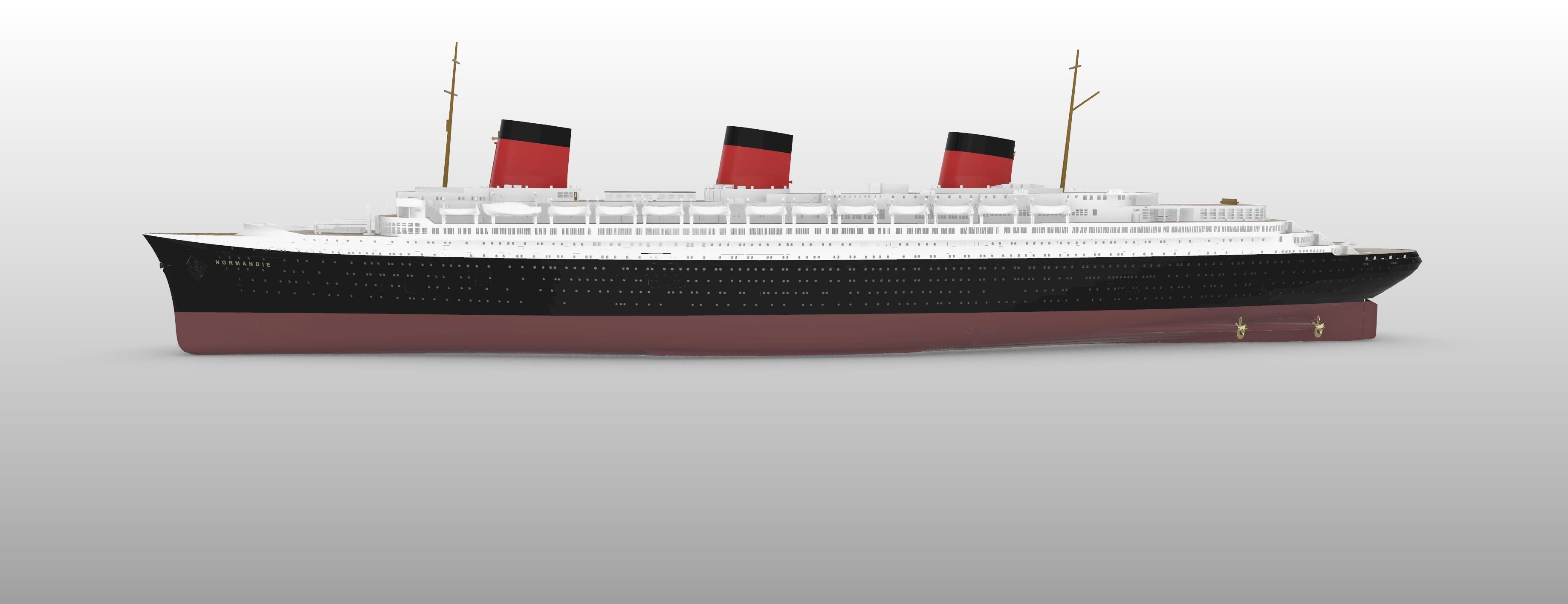 SS NORMANDIE ocean liner final 1939 season print ready model 3D model ...