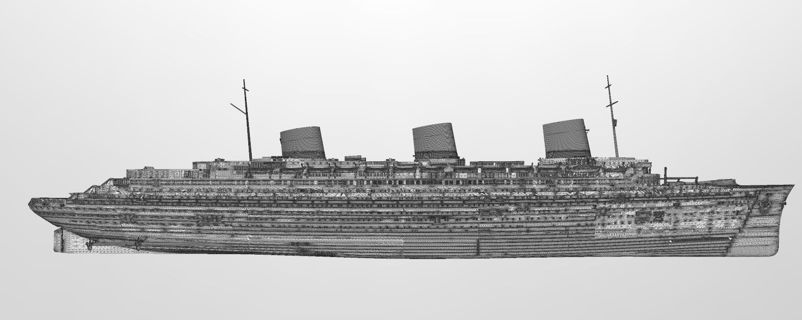 SS NORMANDIE ocean liner final 1939 season print ready model 3D model ...
