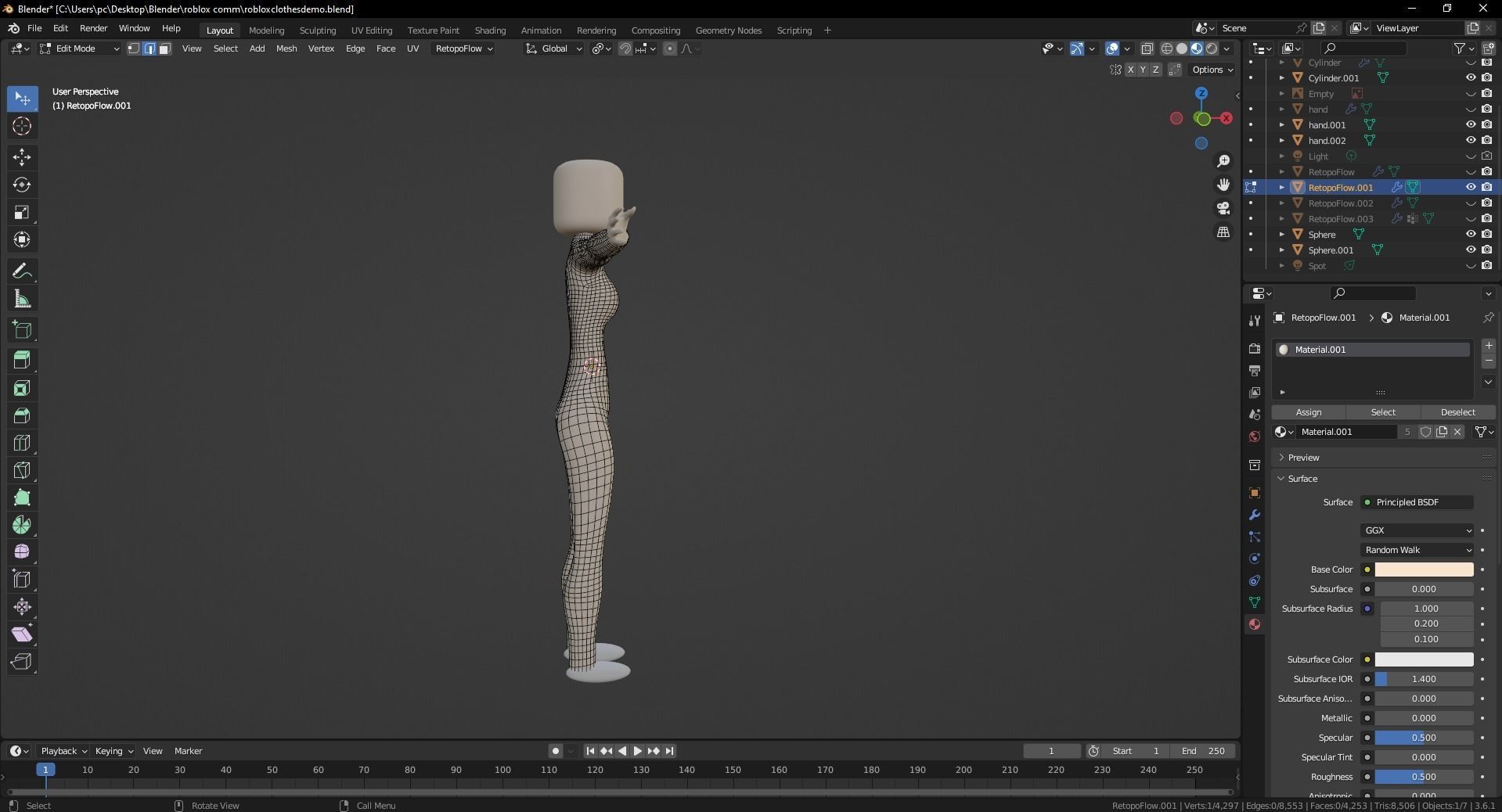 3d Model Roblox Female Charecter Model Vr Ar Low Poly Cgtrader