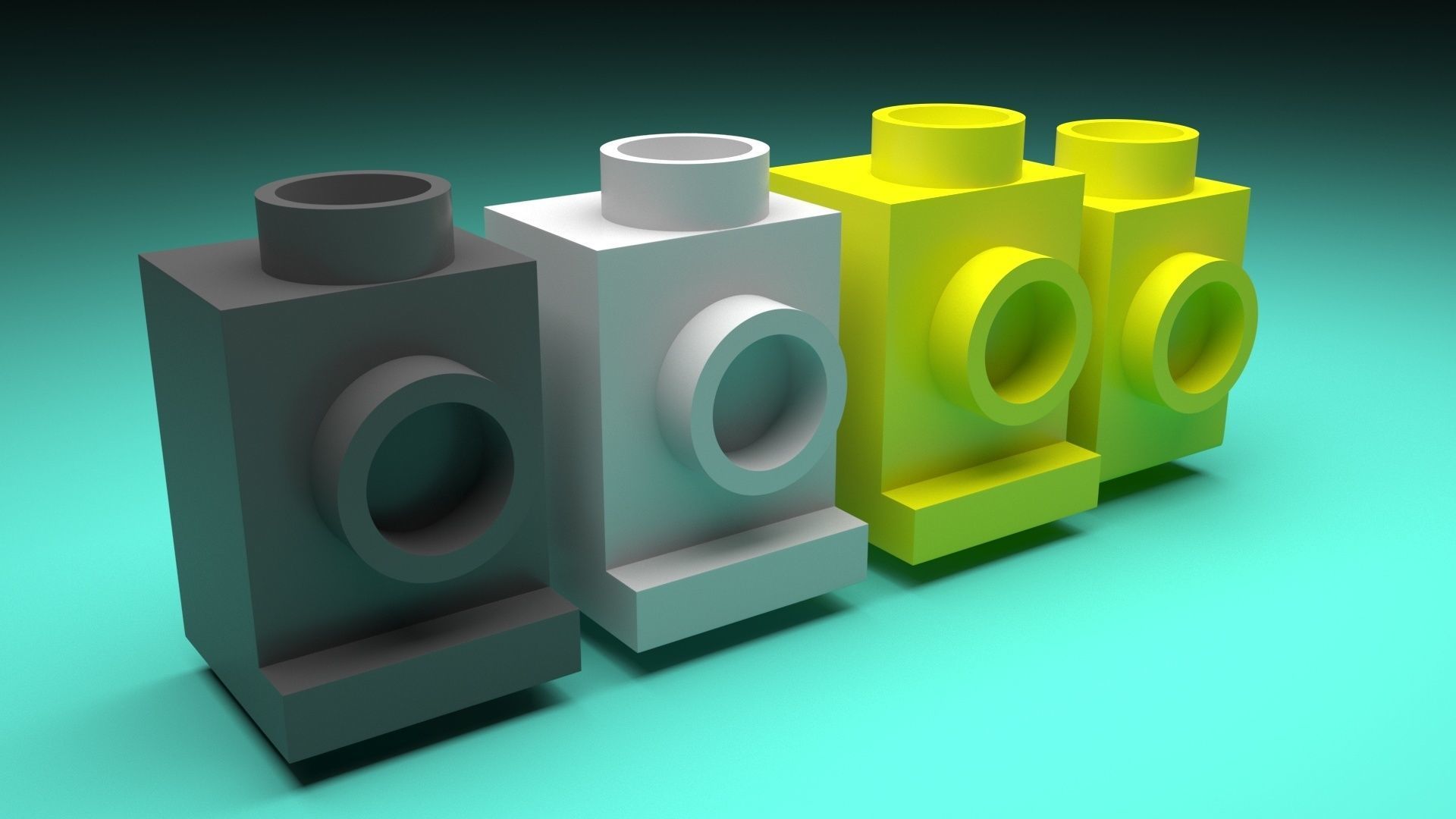 Lego Headlight Bricks 3D model | CGTrader