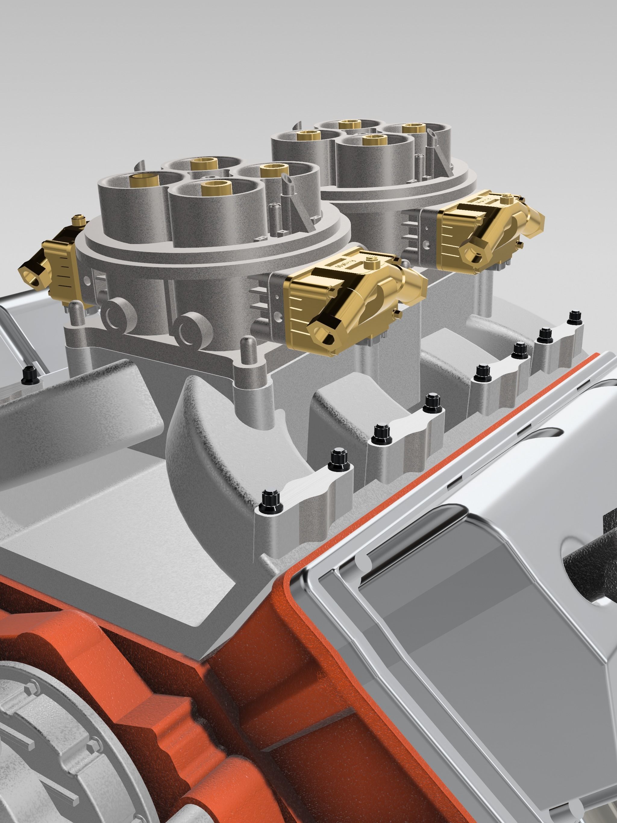Vintage HEMI Twin Carb Street Engine 3D model 3D printable | CGTrader
