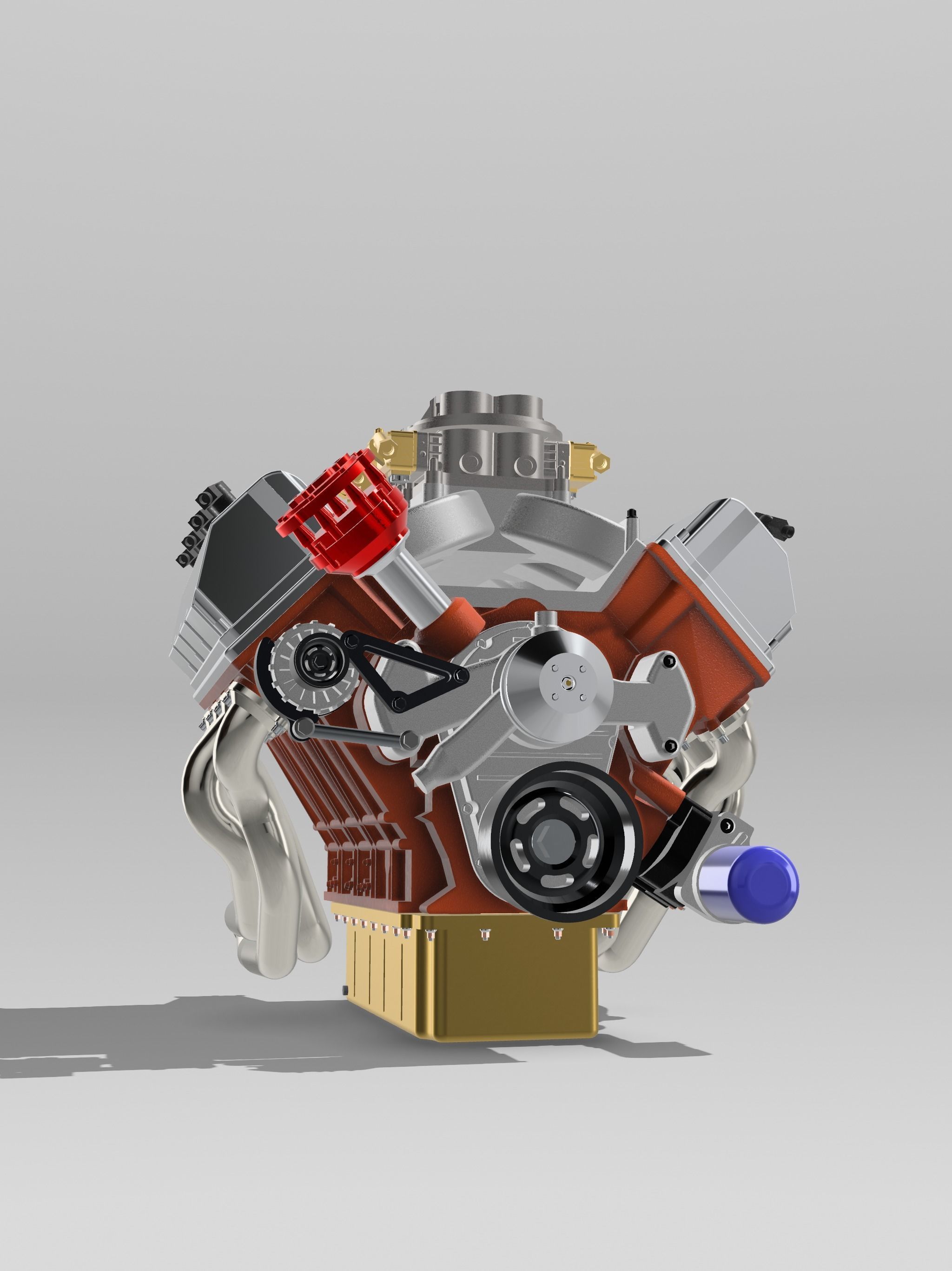 Vintage HEMI Twin Carb Street Engine 3D model 3D printable | CGTrader