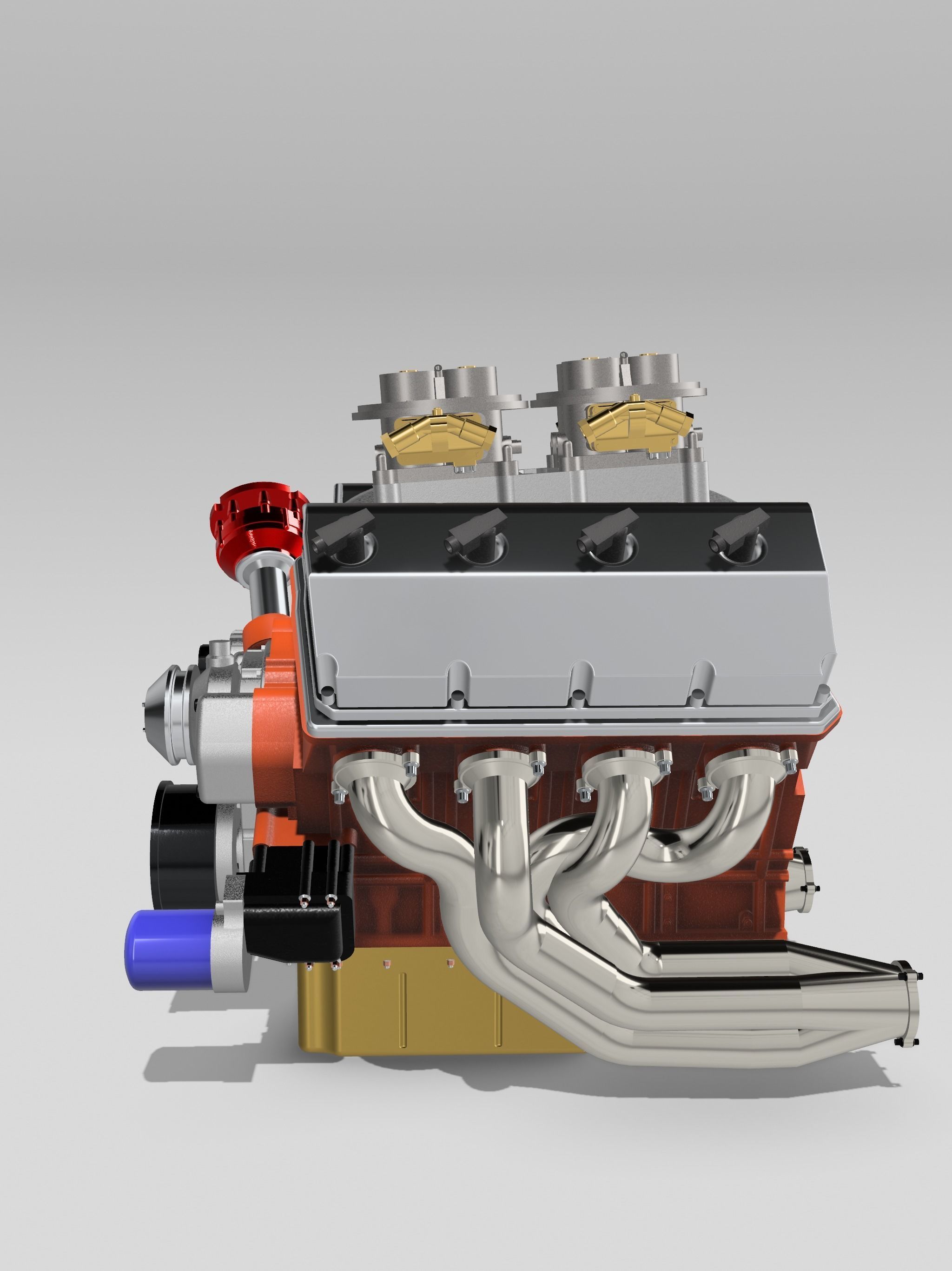 Vintage HEMI Twin Carb Street Engine 3D model 3D printable | CGTrader