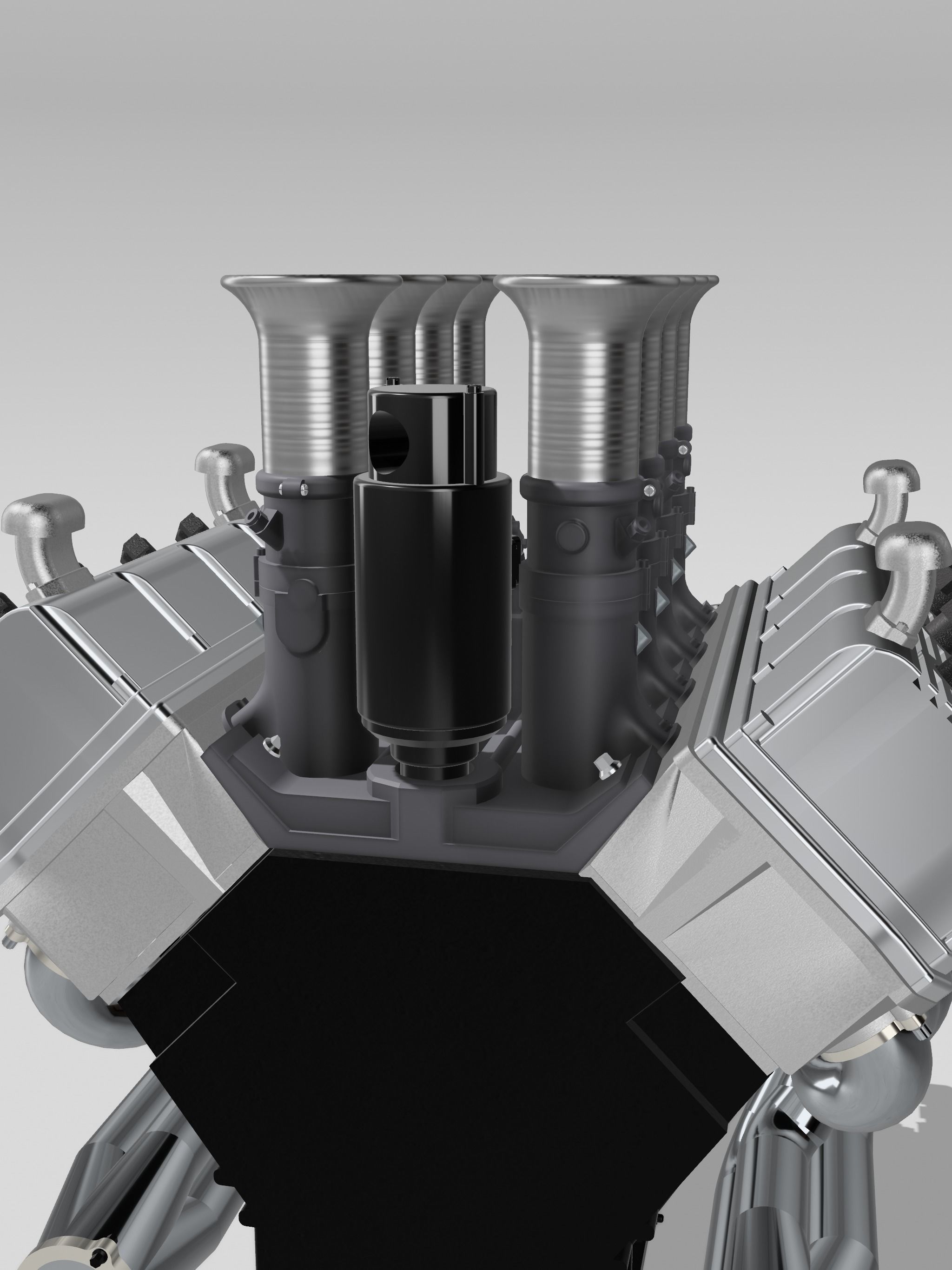 Vintage HEMI Hilborn Stacked Injection version Engine 3D model 3D ...