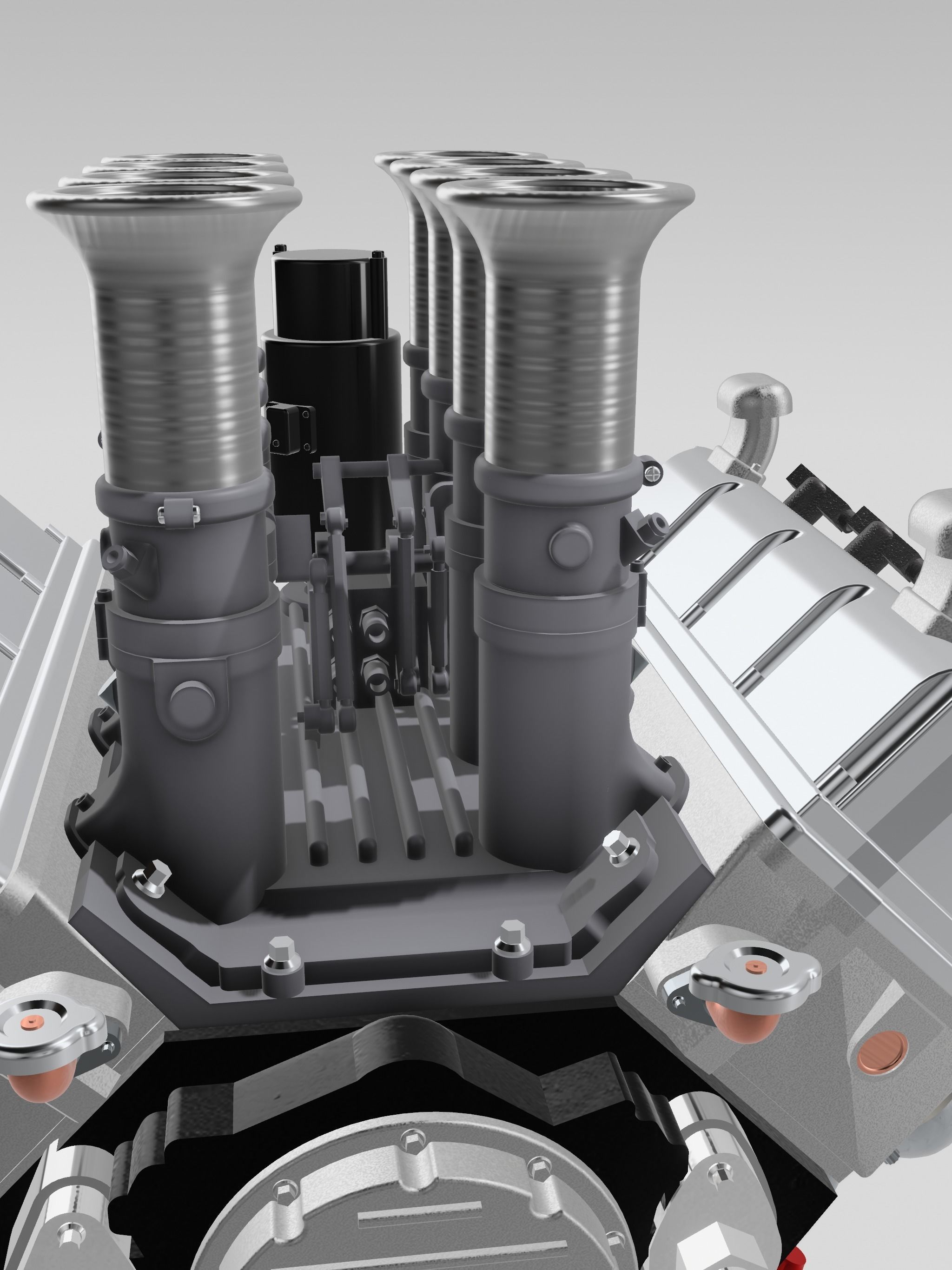 Vintage HEMI Hilborn Stacked Injection version Engine 3D model 3D ...