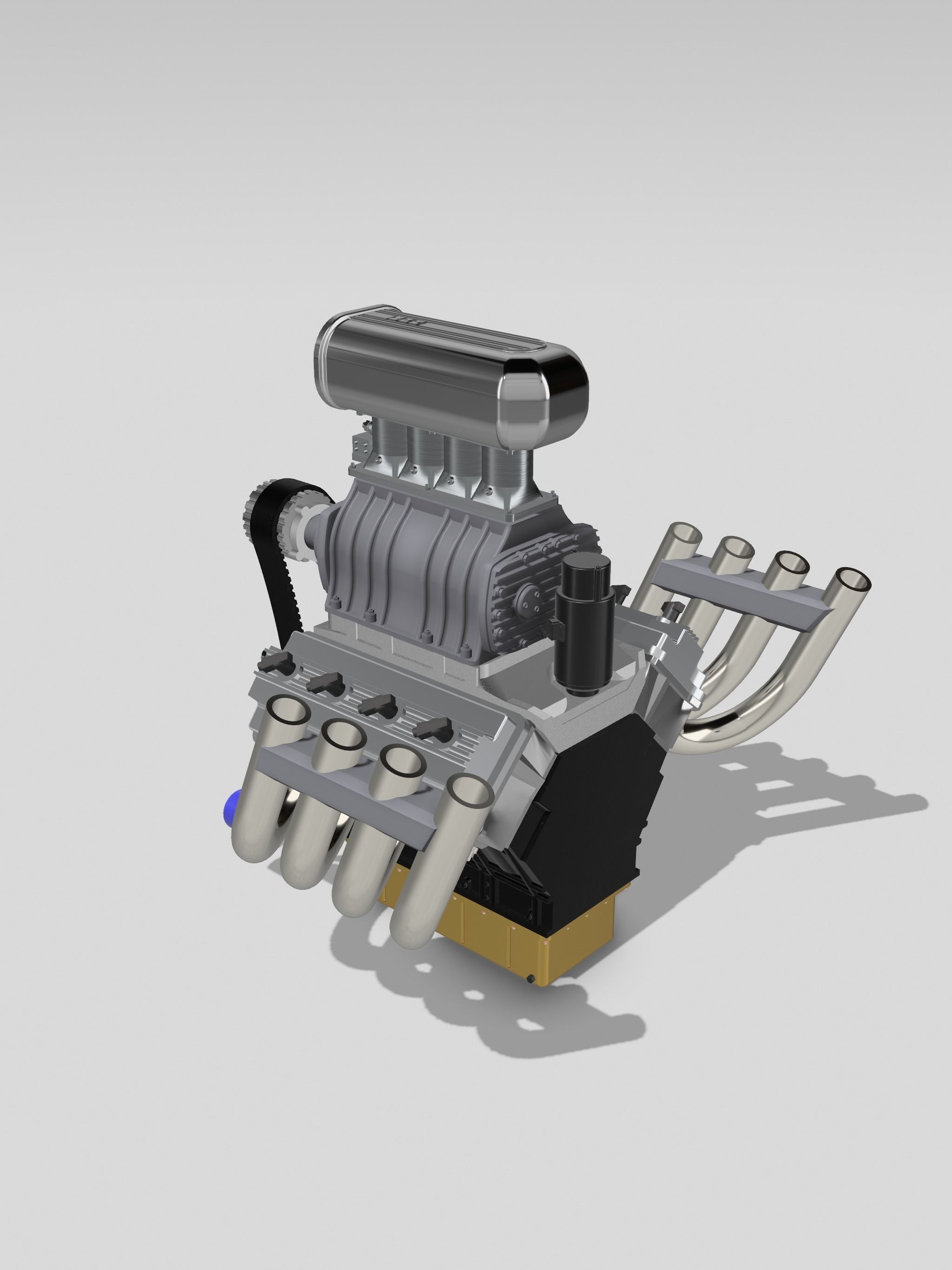 Vintage HEMI Supercharged Injected Nostalgia Engine 3D model 3D ...