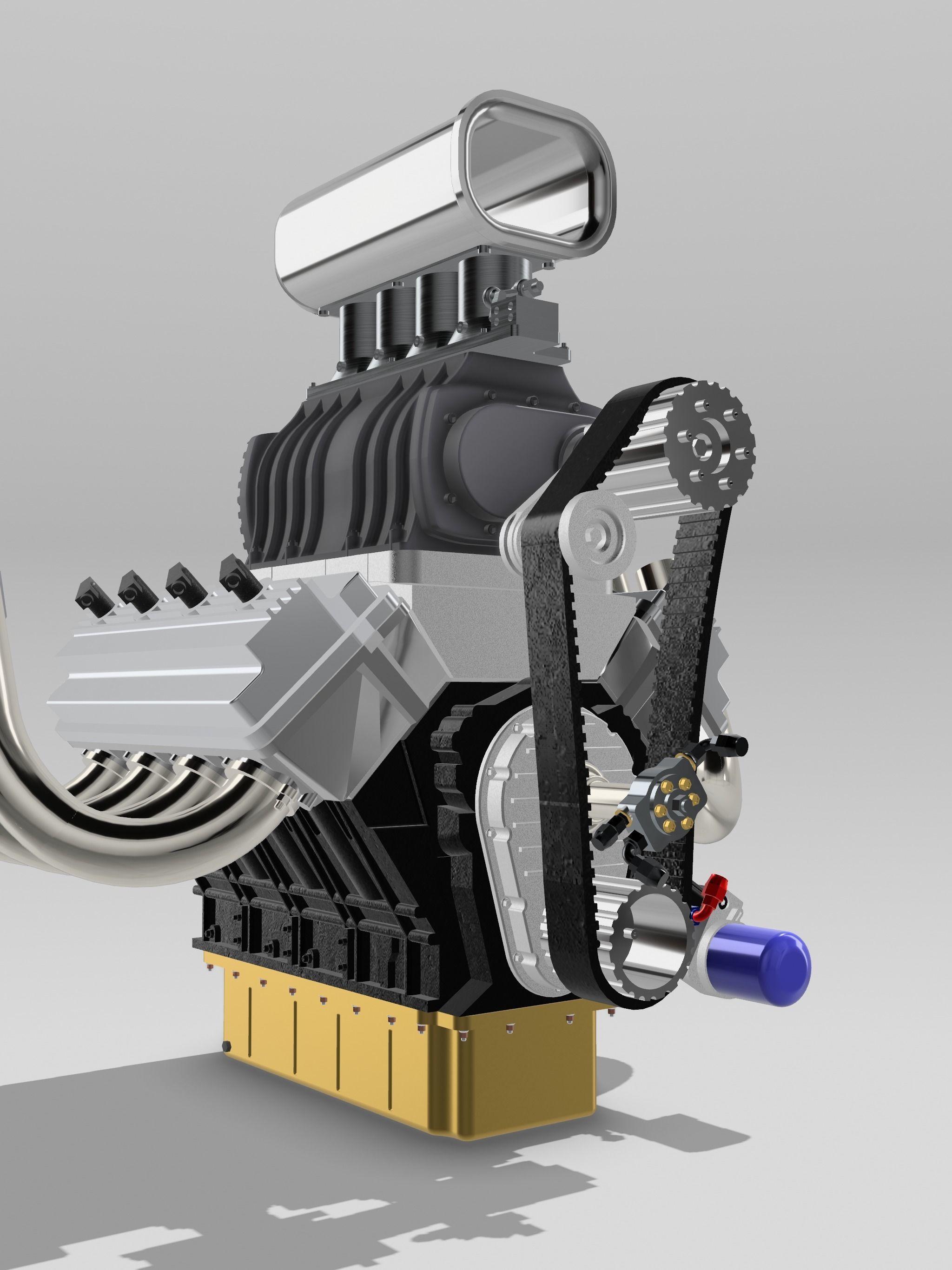 Vintage HEMI Supercharged Injected Nostalgia Engine 3D model 3D ...