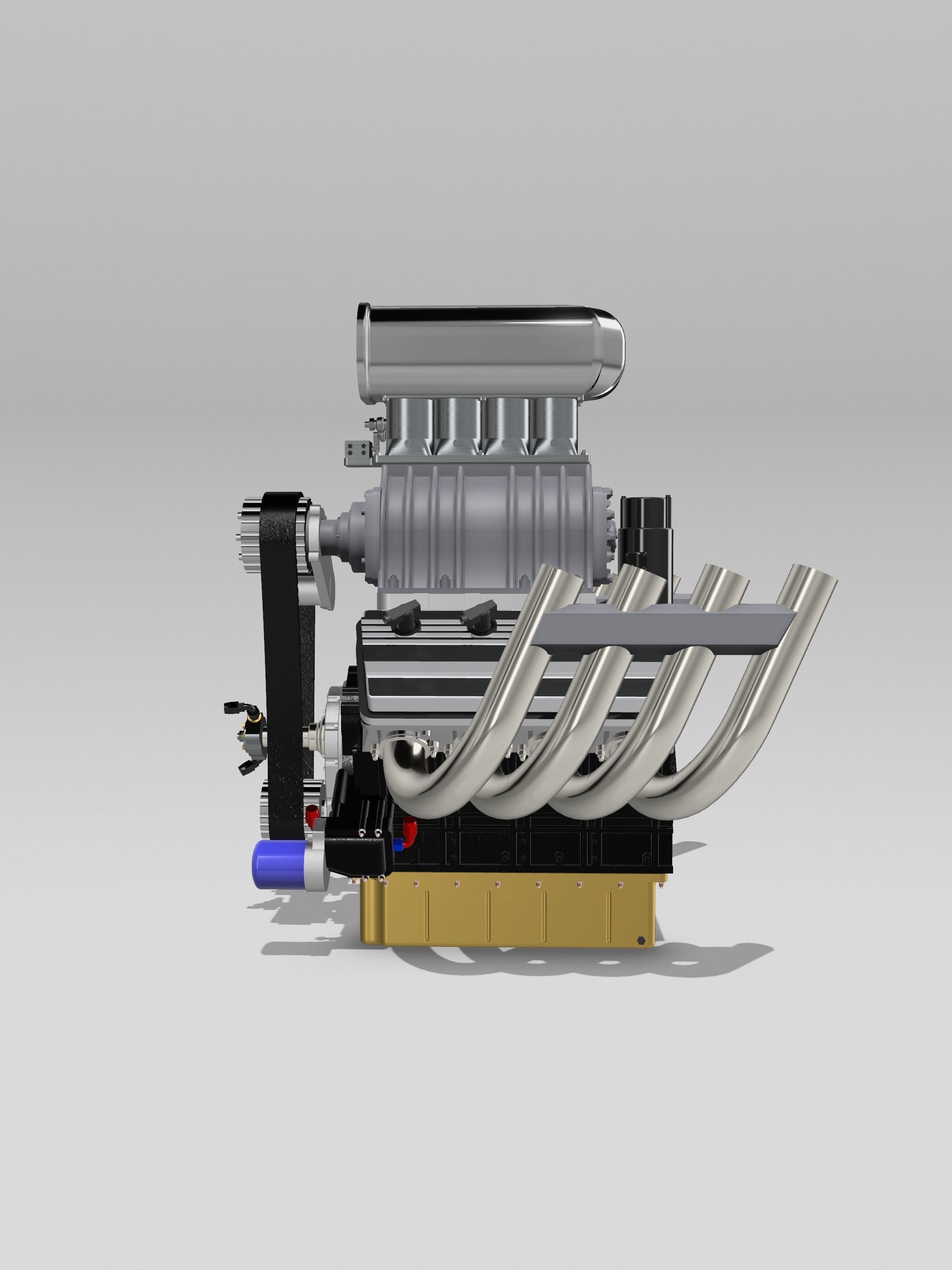 Vintage HEMI Supercharged Injected Nostalgia Engine 3D model 3D ...