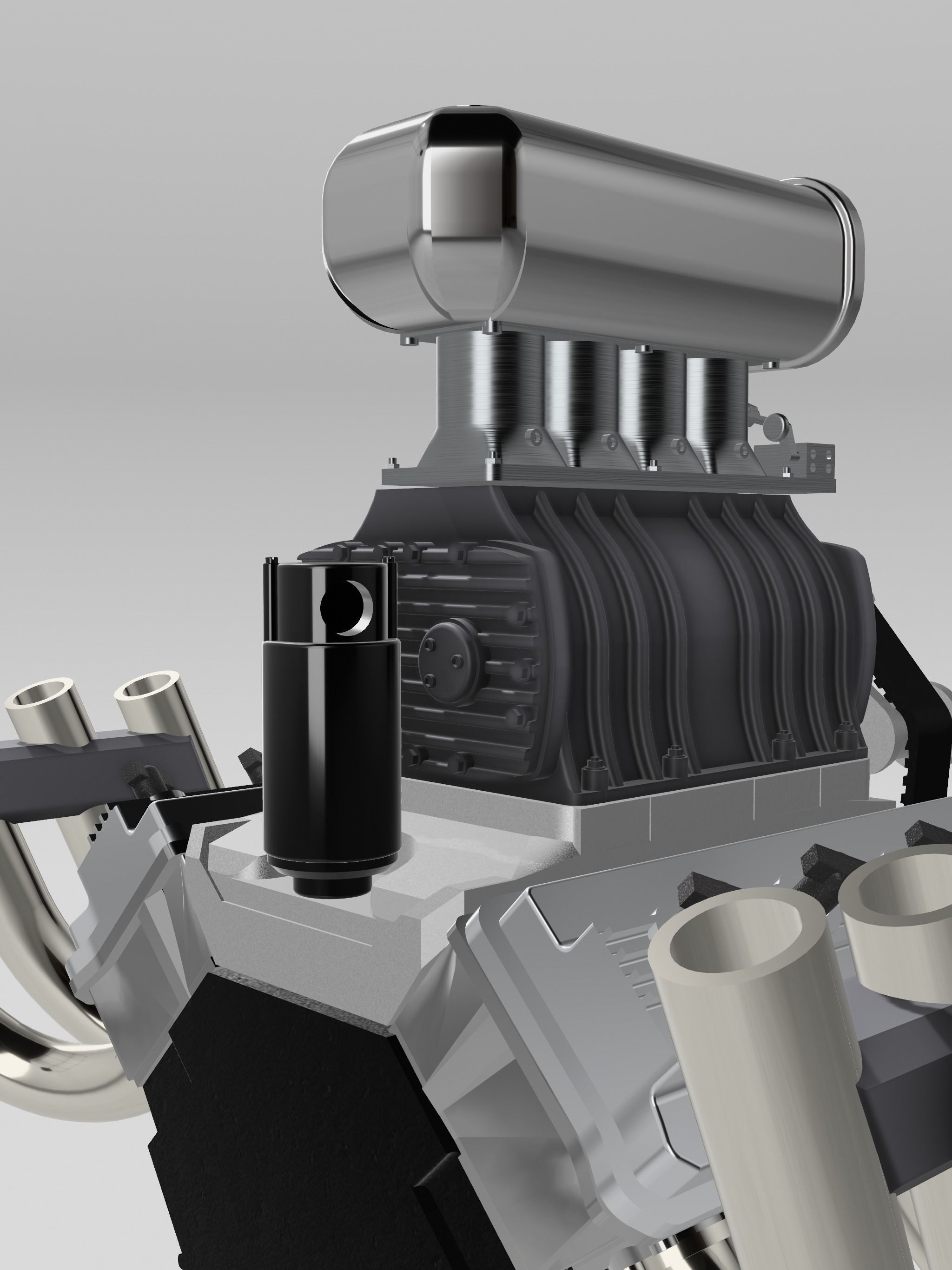 Vintage HEMI Supercharged Injected Nostalgia Engine 3D model 3D ...