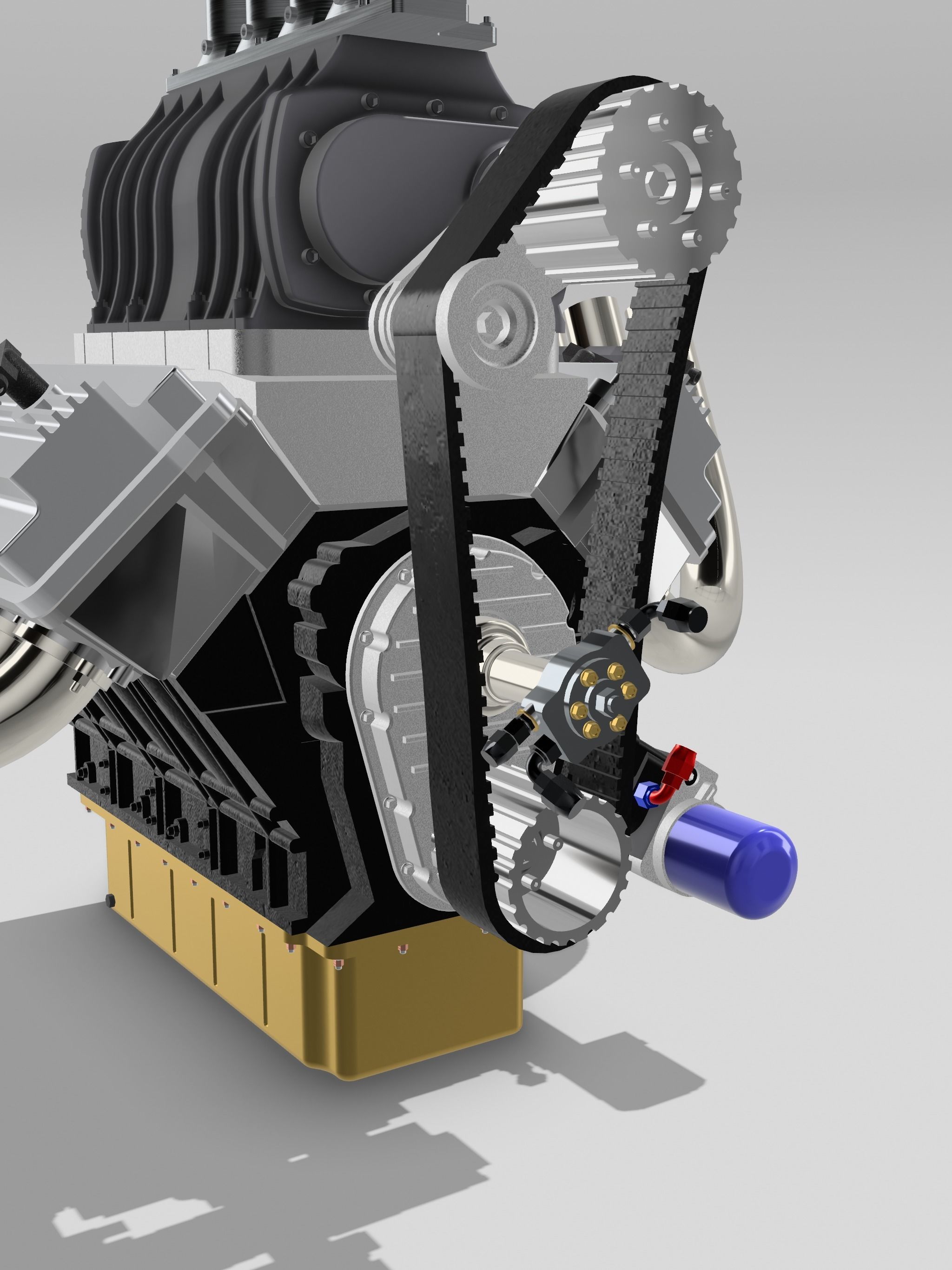 Vintage HEMI Supercharged Injected Nostalgia Engine 3D model 3D ...