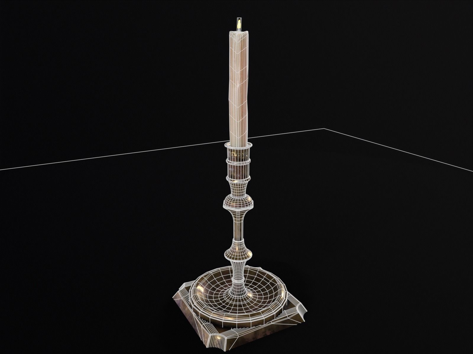 3D model Medieval Elegant Candlestick Holder Stand VR / AR / low-poly ...
