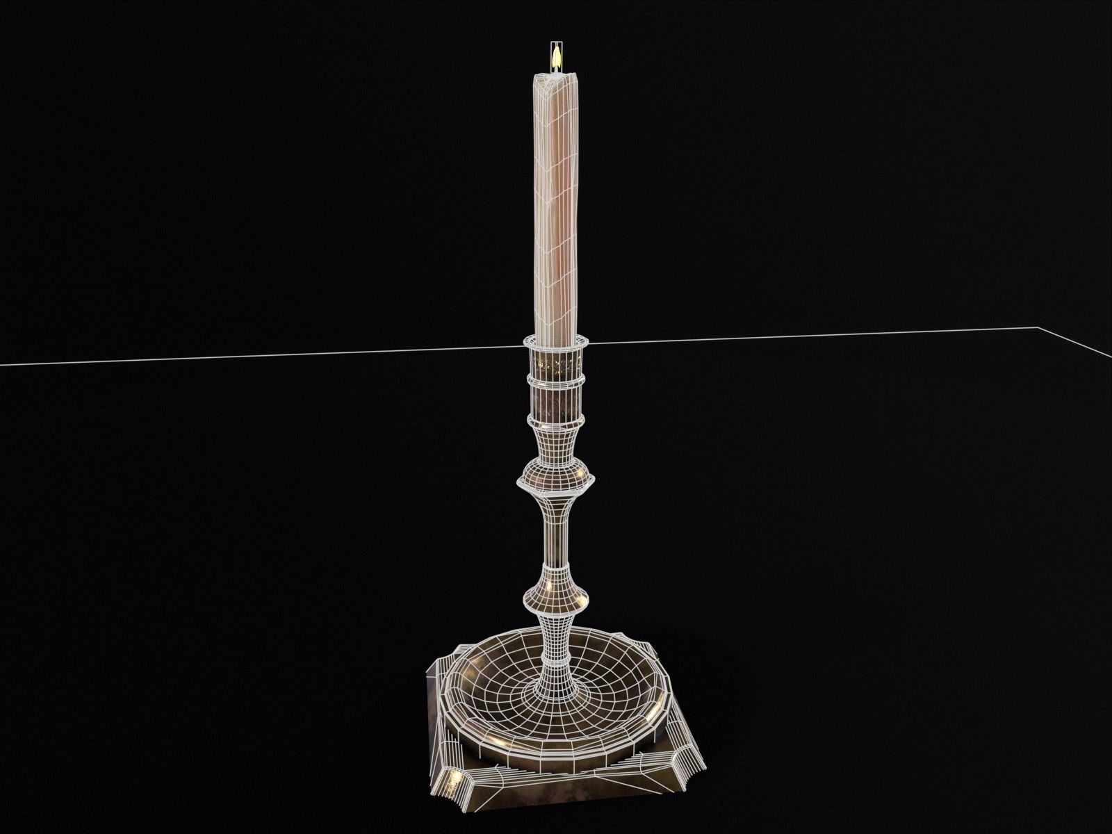 3D model Medieval Elegant Candlestick Holder Stand VR / AR / low-poly ...
