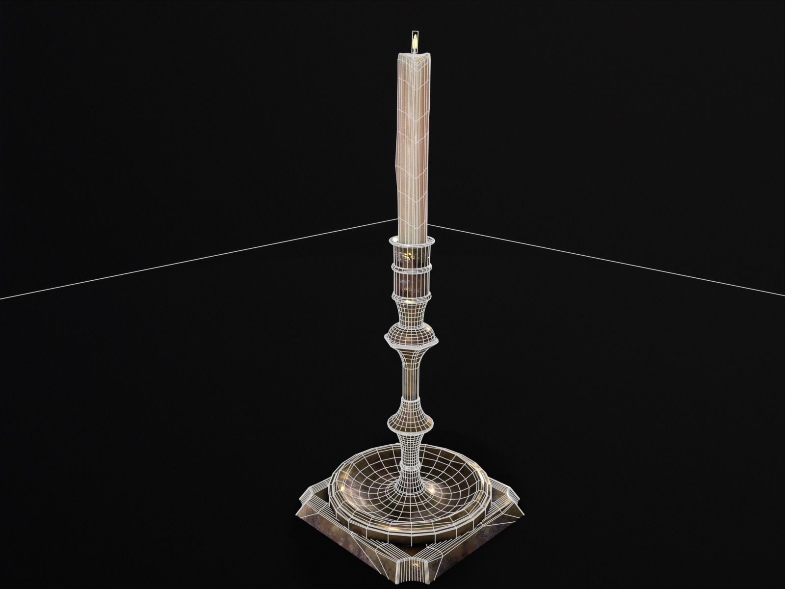 3D model Medieval Elegant Candlestick Holder Stand VR / AR / low-poly ...