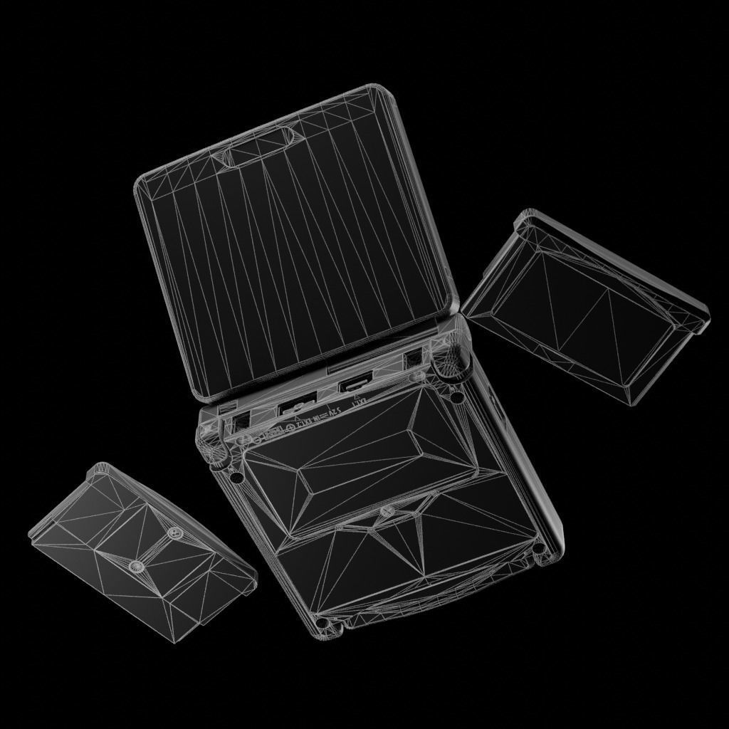 Gameboy Advance SP with game cart 3D model animated rigged | CGTrader