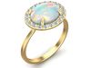 Opal White Cab Halo Diamond Ring 3D model 3D printable | CGTrader