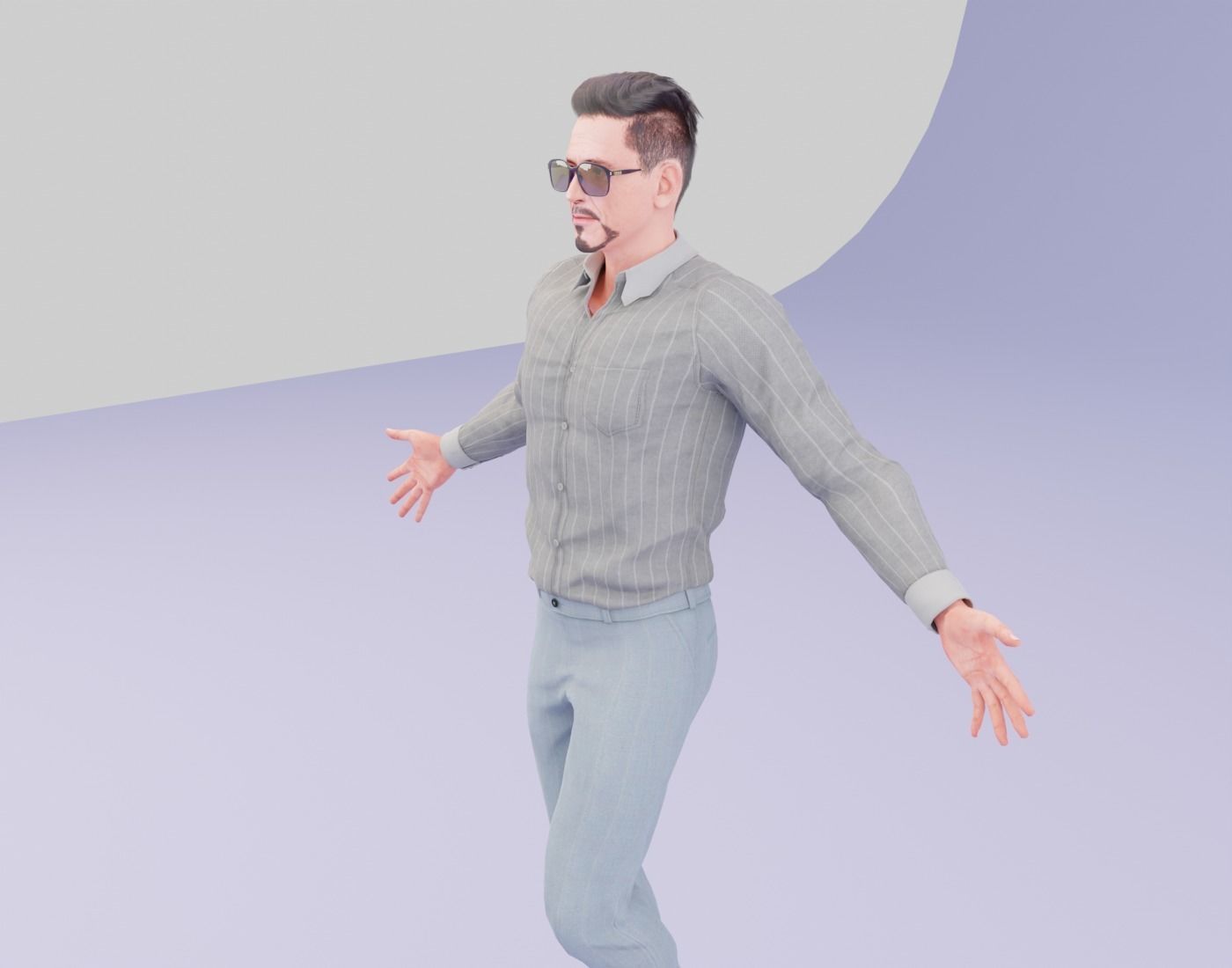 Robert Downey Jr Realistic Rigged 3D model rigged | CGTrader