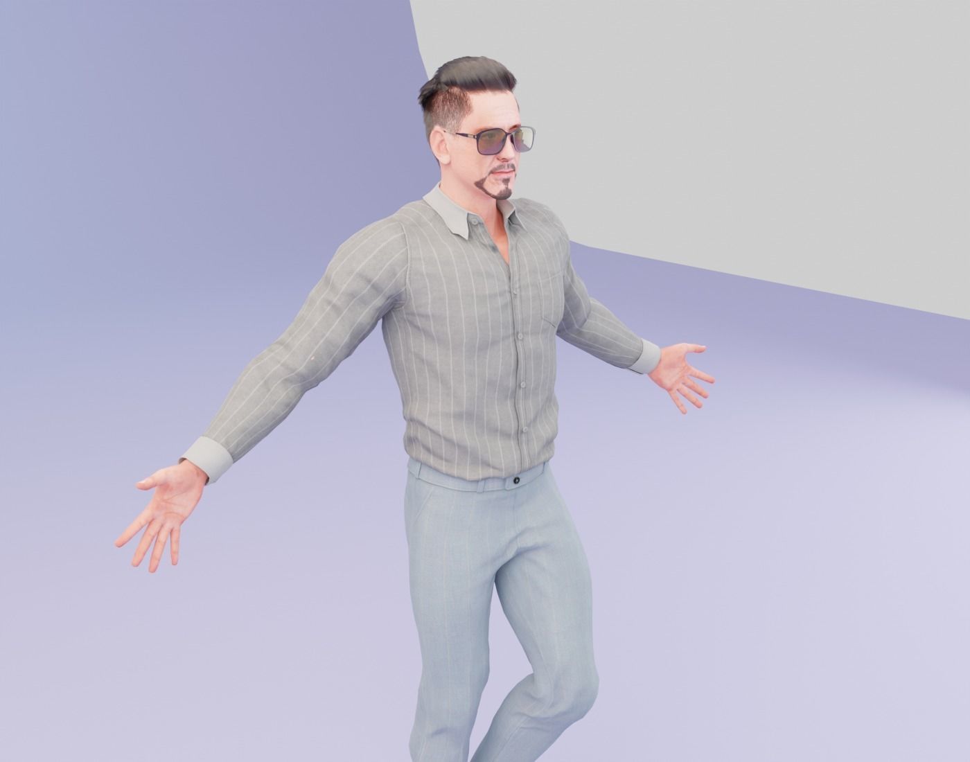 Robert Downey Jr Realistic Rigged 3D model rigged | CGTrader