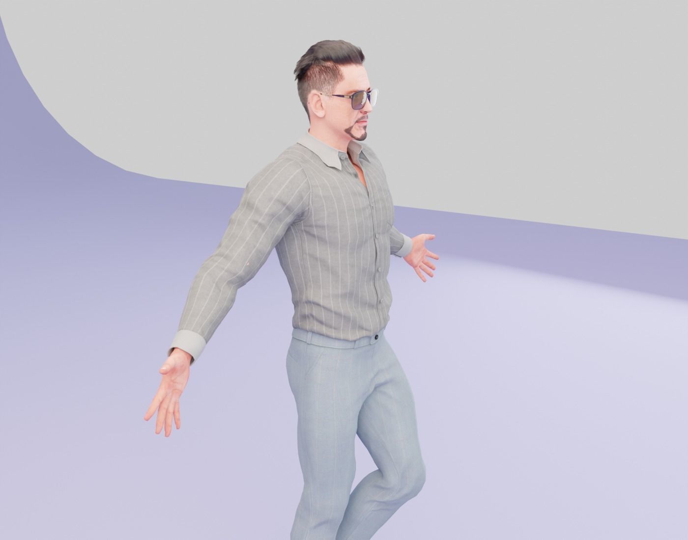 Robert Downey Jr Realistic Rigged 3D model rigged | CGTrader