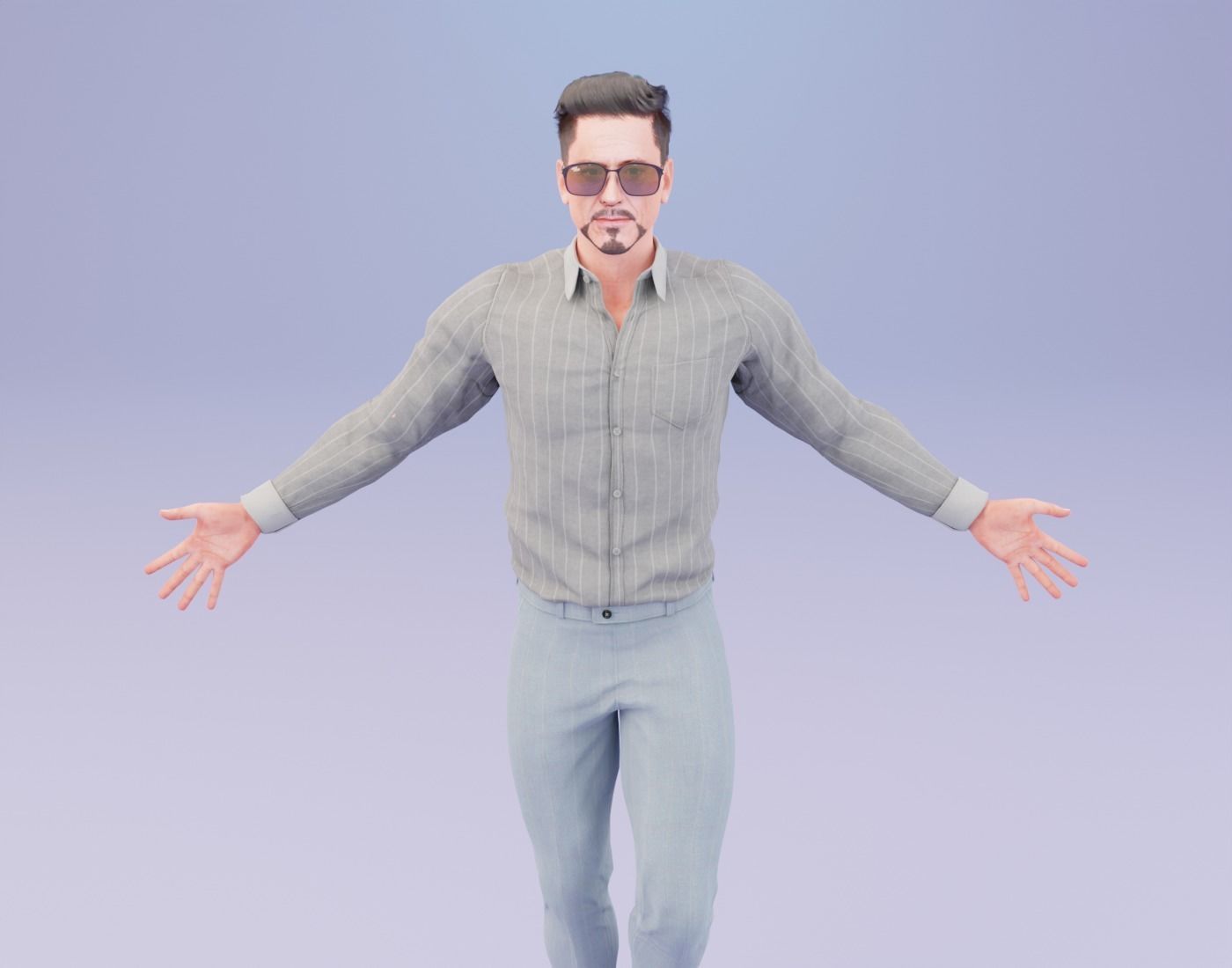 Robert Downey Jr Realistic Rigged 3D model rigged | CGTrader