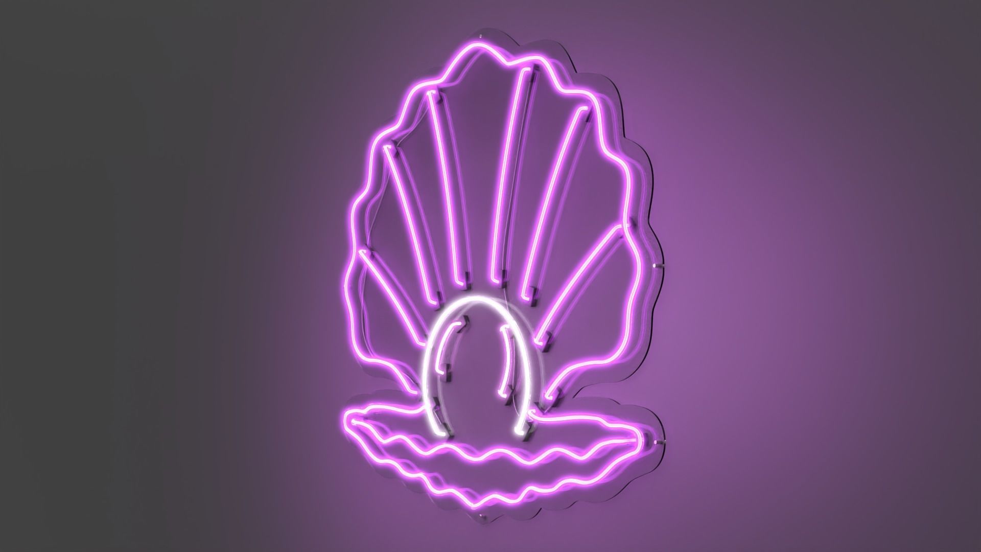 Pink Clam - Neon Sign 3D model | CGTrader