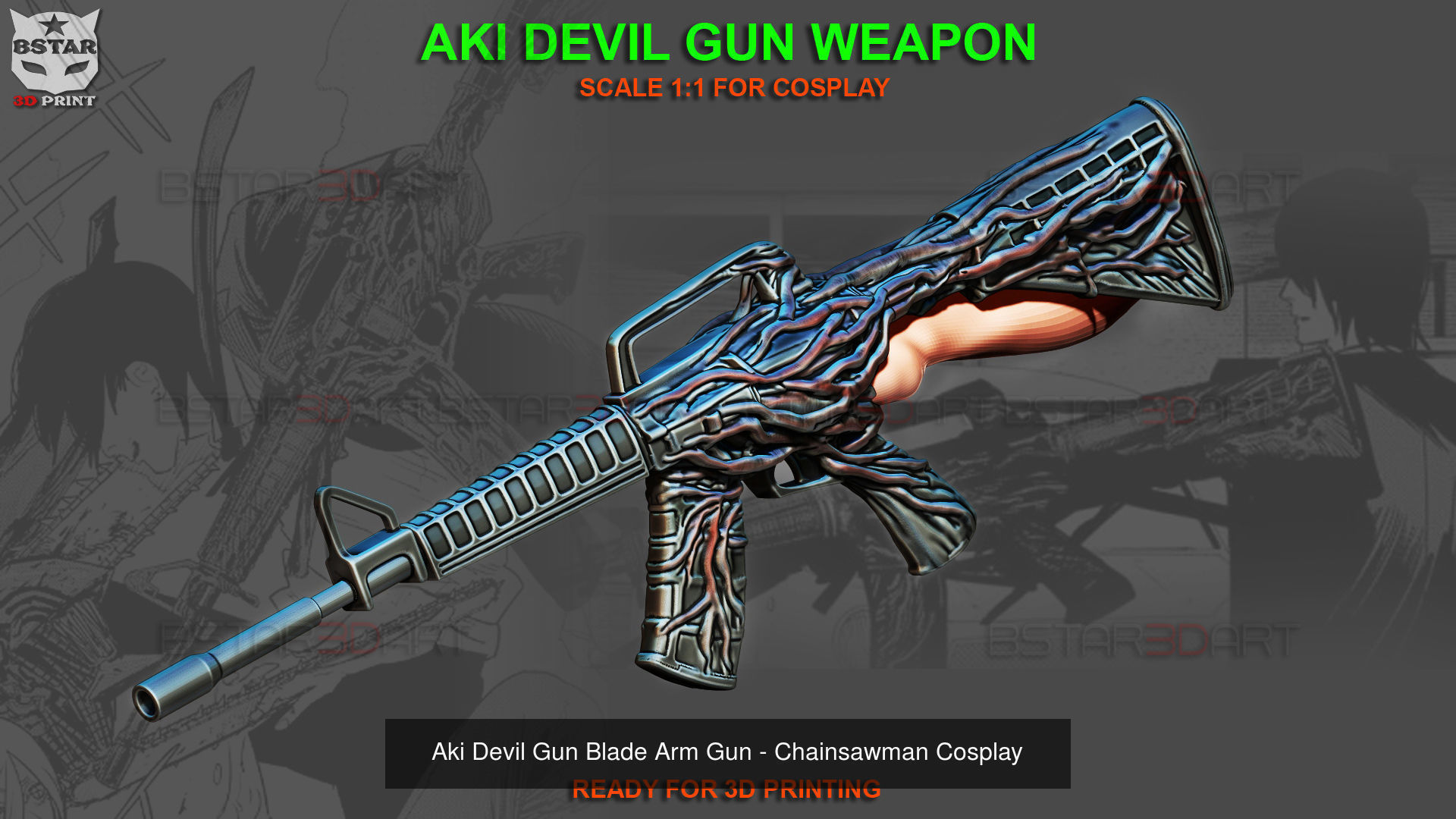 Aki Devil Gun Cosplay - Chainsawman Collection 3D printable | CGTrader