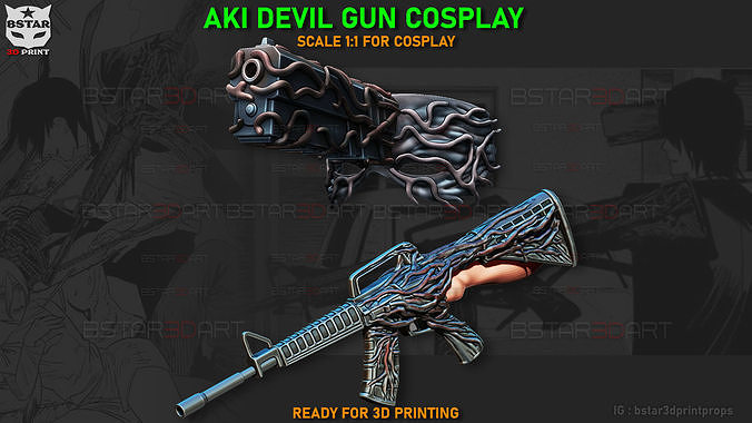 Aki Devil Gun Cosplay - Chainsawman Collection 3D printable | CGTrader