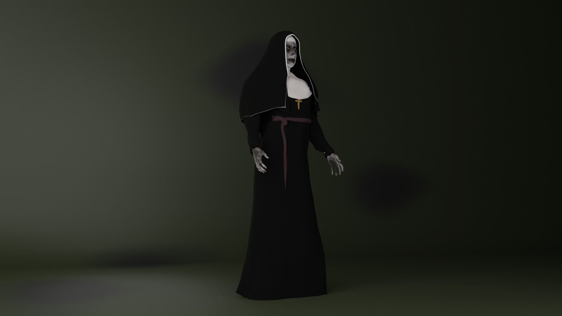 The Nun Valak demon 3D model rigged | CGTrader