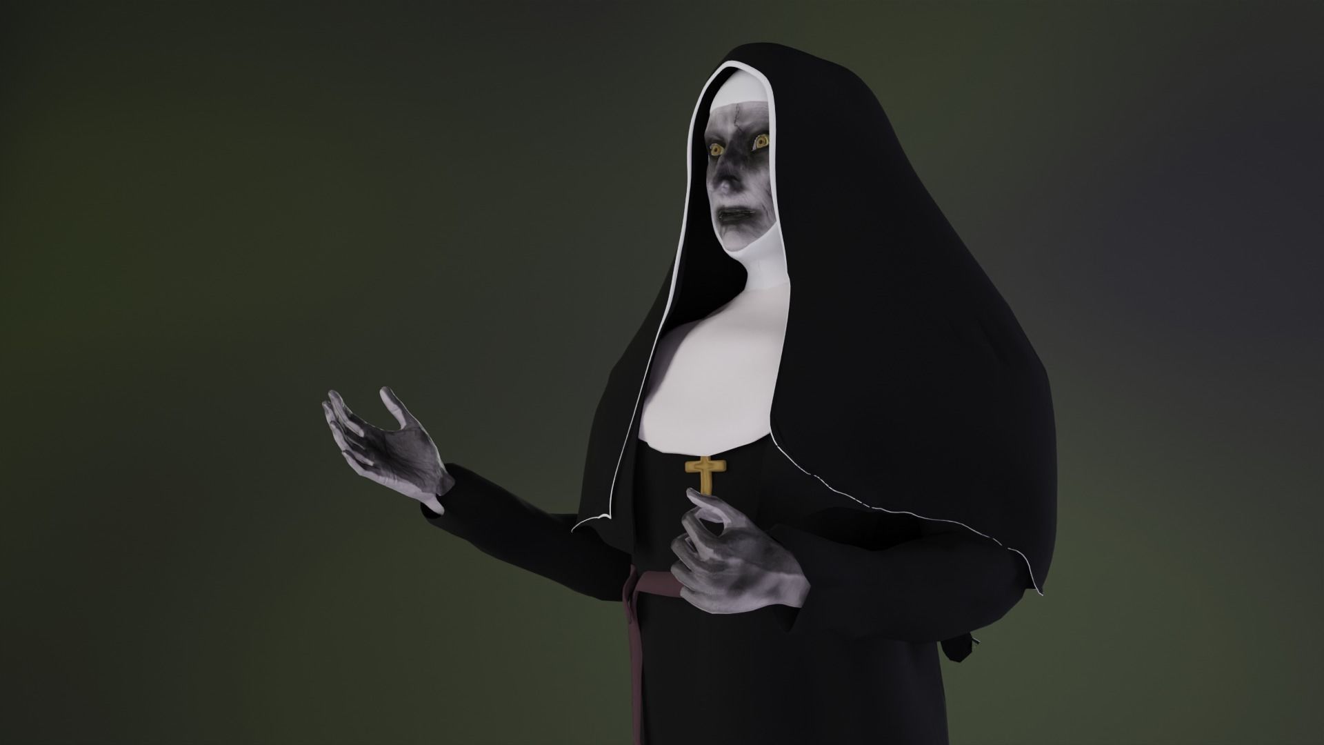 The Nun Valak demon 3D model rigged | CGTrader
