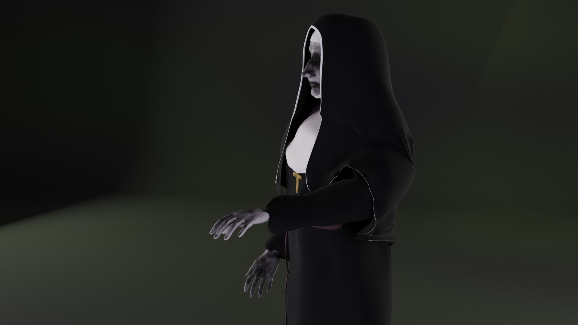 The Nun Valak demon 3D model rigged | CGTrader