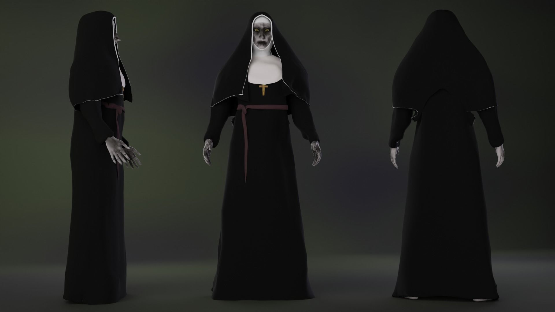 The Nun Valak demon 3D model rigged | CGTrader