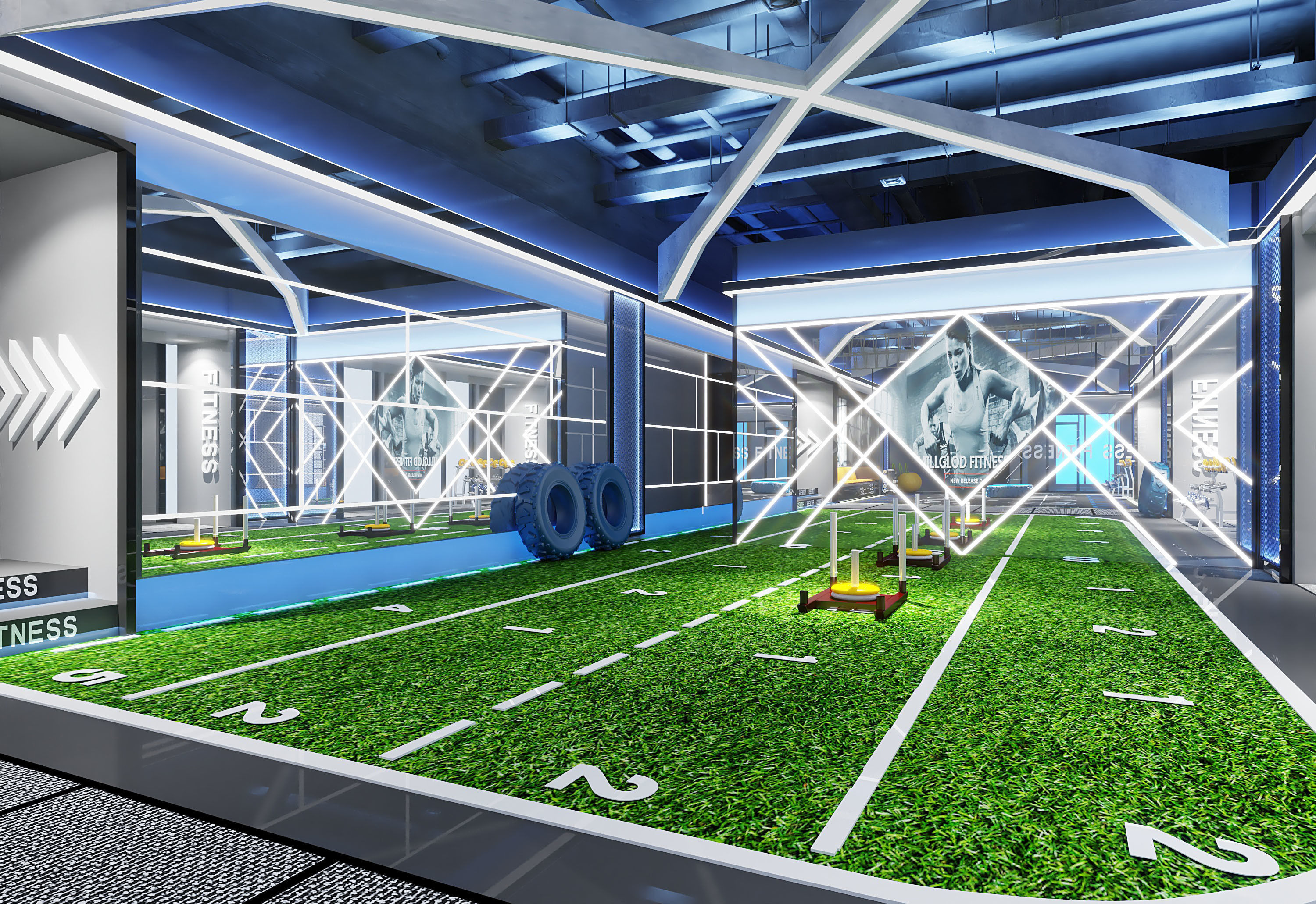 gymnasium gym with exercise machines 3D model 3D model | CGTrader