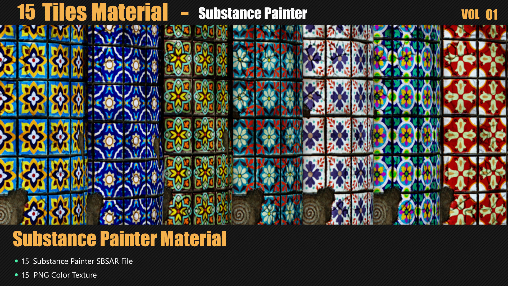 15 Stylized Tiles Materials In Substance Painter Texture | CGTrader
