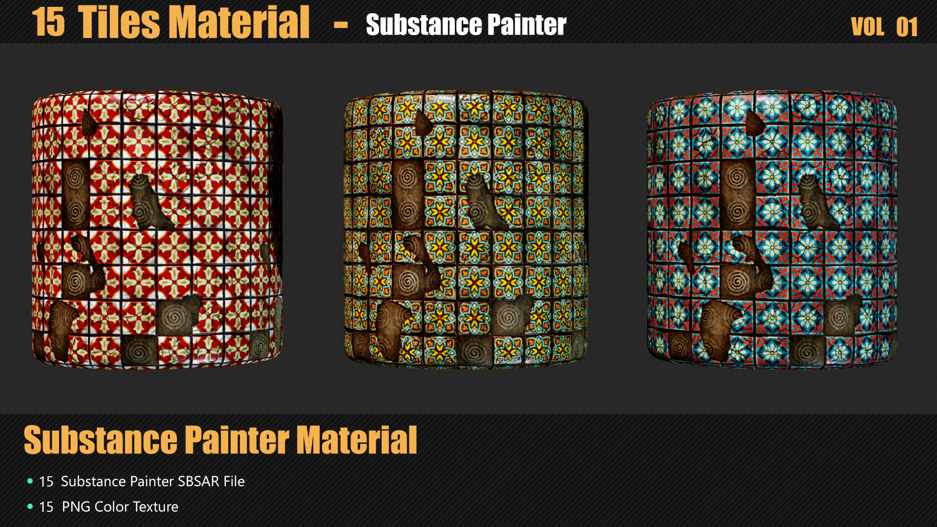 15 Stylized Tiles Materials In Substance Painter Texture | CGTrader