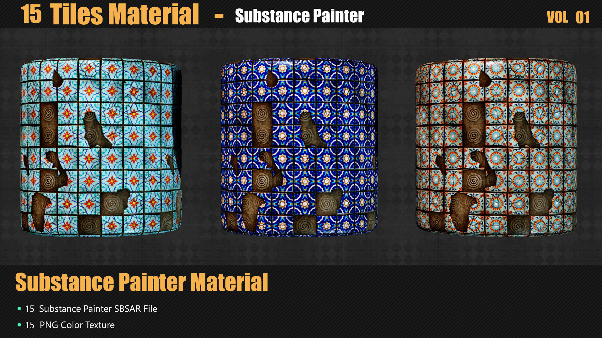15 Stylized Tiles Materials In Substance Painter Texture | CGTrader