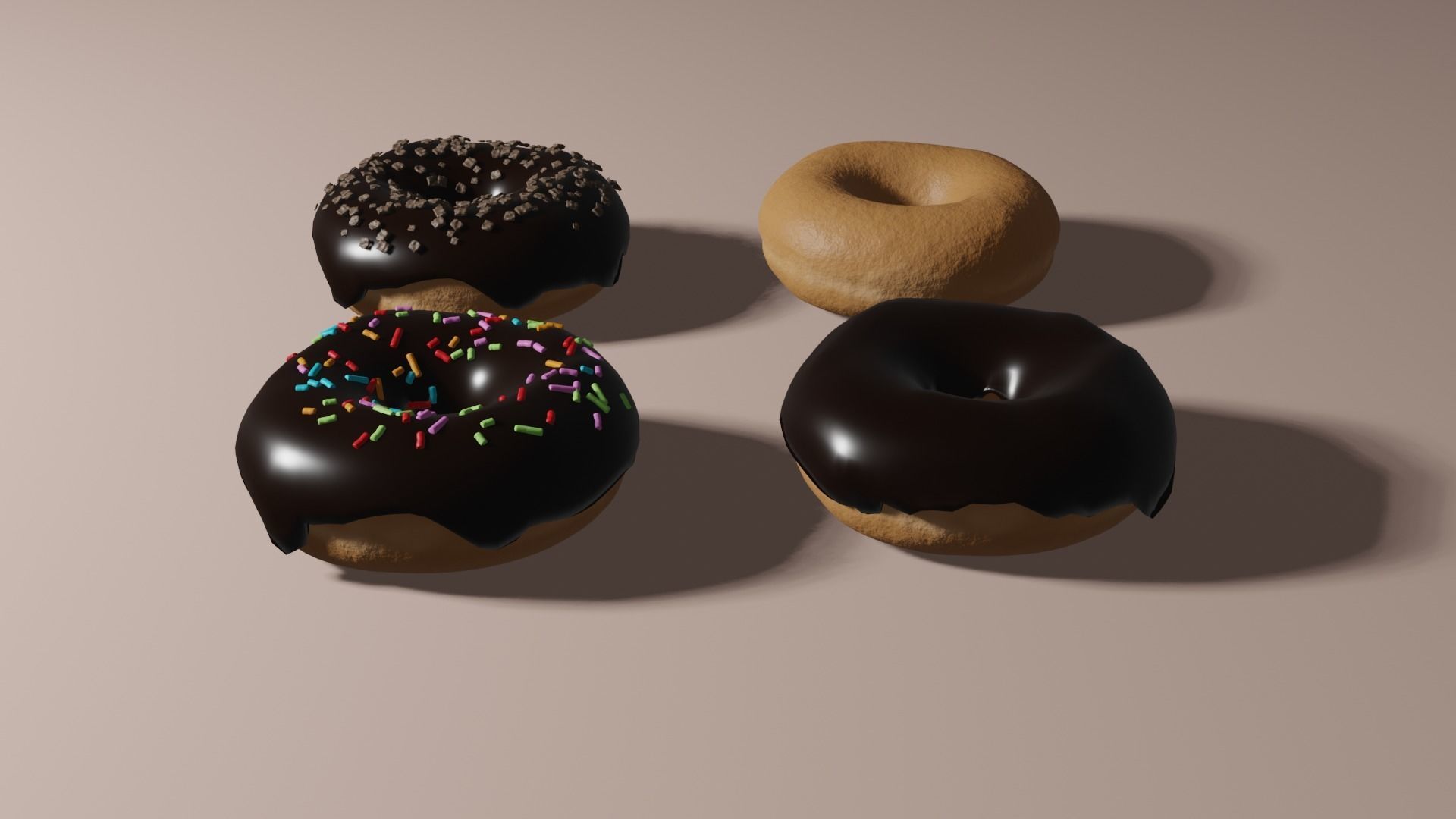 Donuts with toppings 3D model | CGTrader