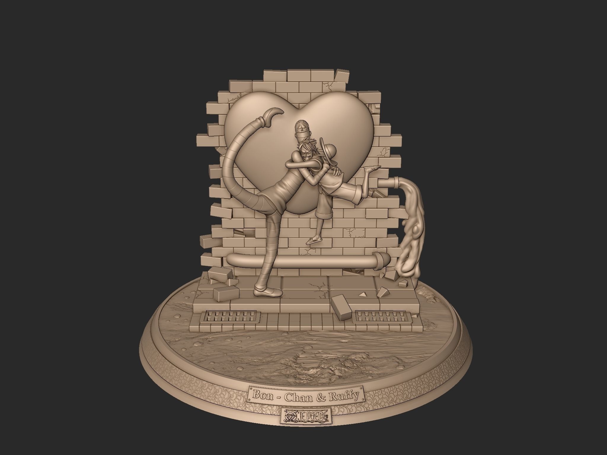 One Piece Luffy and Mr2 3D model 3D printable | CGTrader