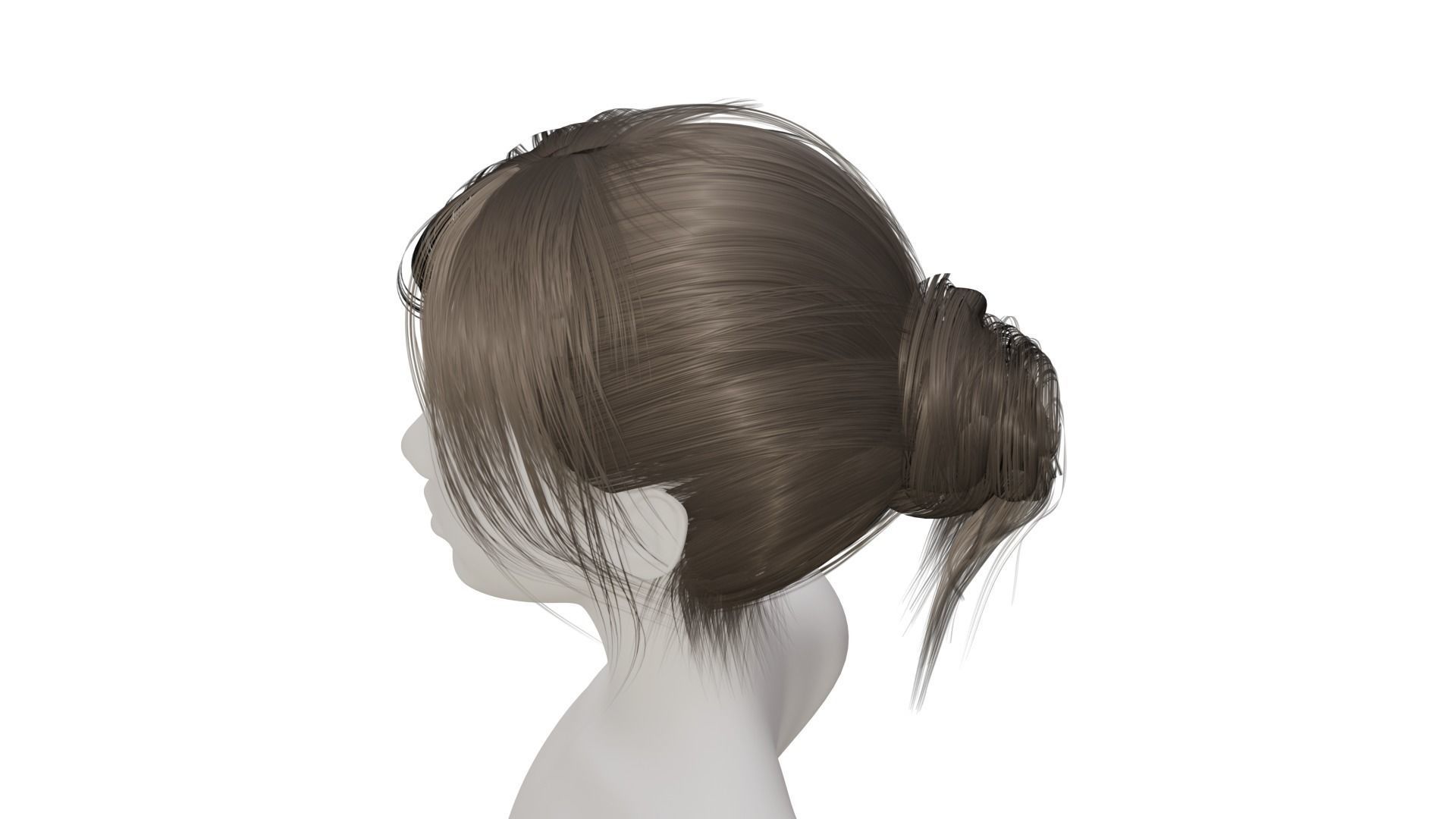 3D model Realistic Woman Bun Hair Style VR / AR / low-poly | CGTrader