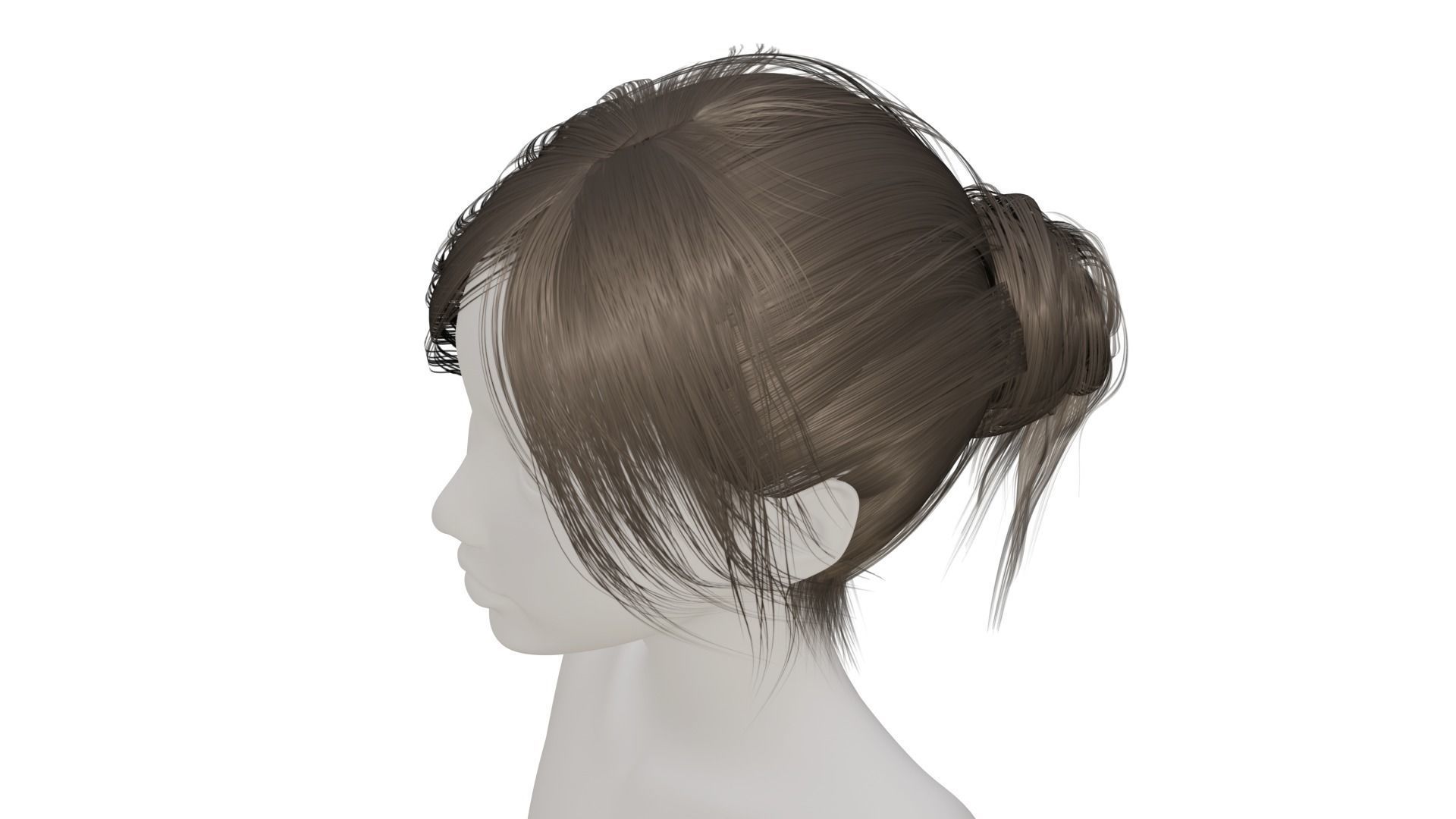3D model Realistic Woman Bun Hair Style VR / AR / low-poly | CGTrader