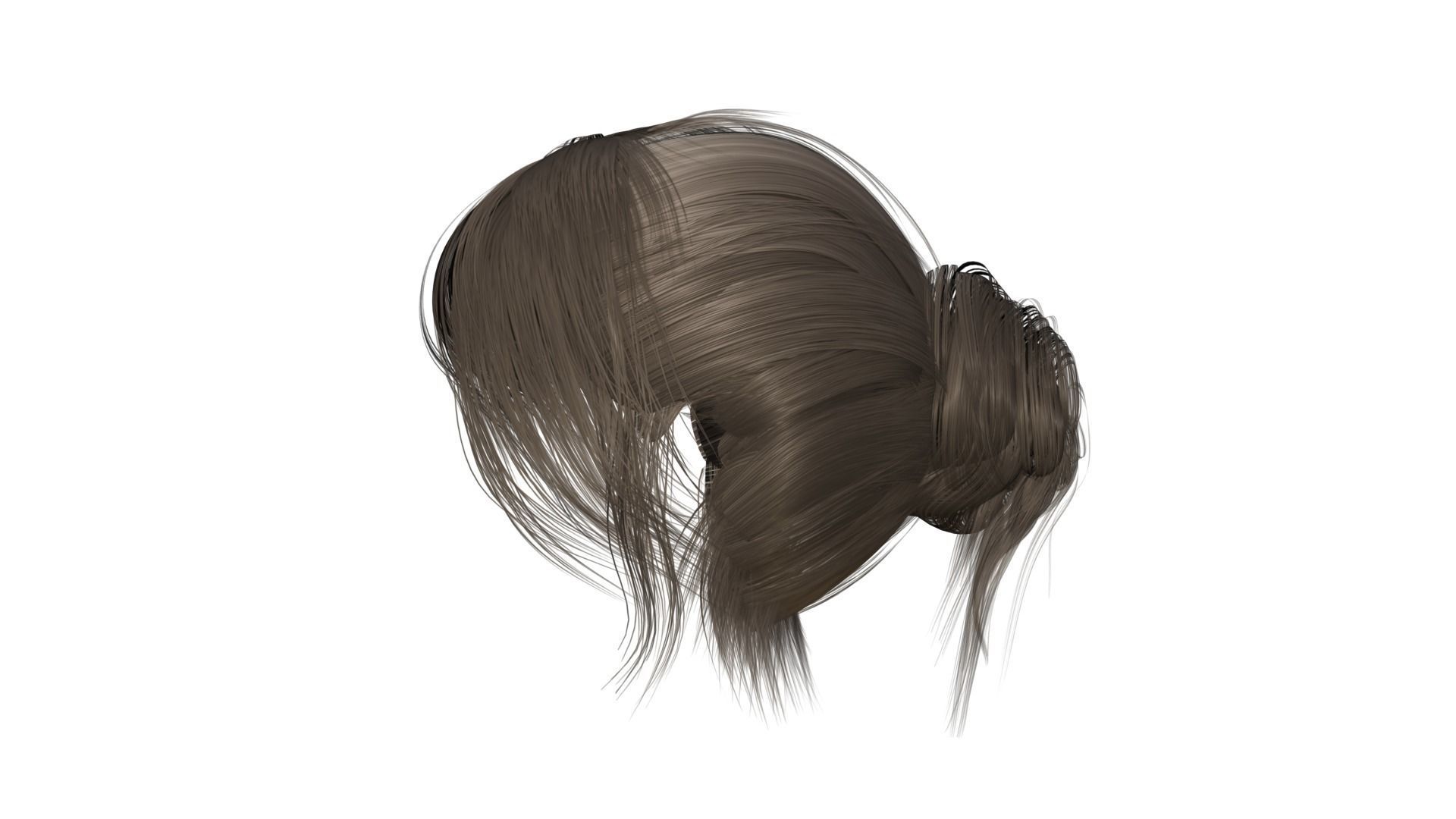 3D model Realistic Woman Bun Hair Style VR / AR / low-poly | CGTrader