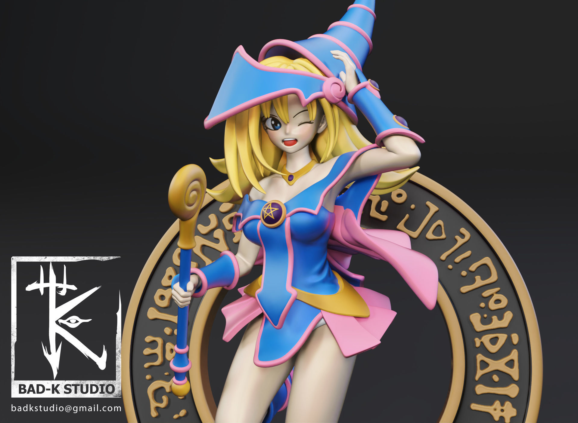Dark Magician Girl Yugioh 3D Printing model 3D model 3D printable | CGTrader
