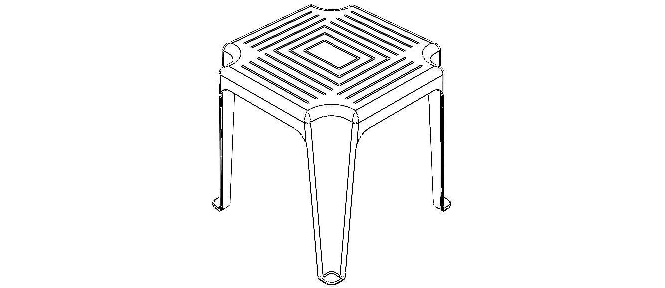 Blue Stackable Plastic Outdoor Side Table 3D model | CGTrader