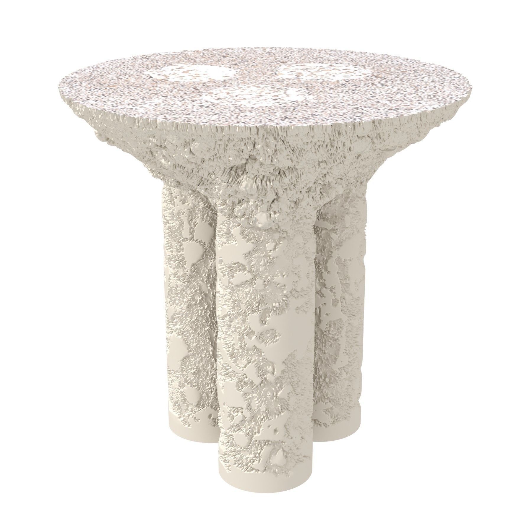 Aybar gallery mass white stone side table 3D model | CGTrader