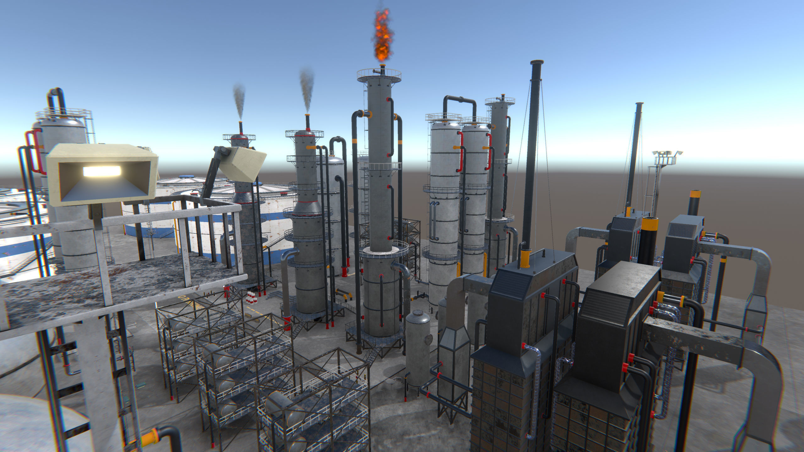 3D model Modular Oil Refinery pack VR / AR / low-poly | CGTrader