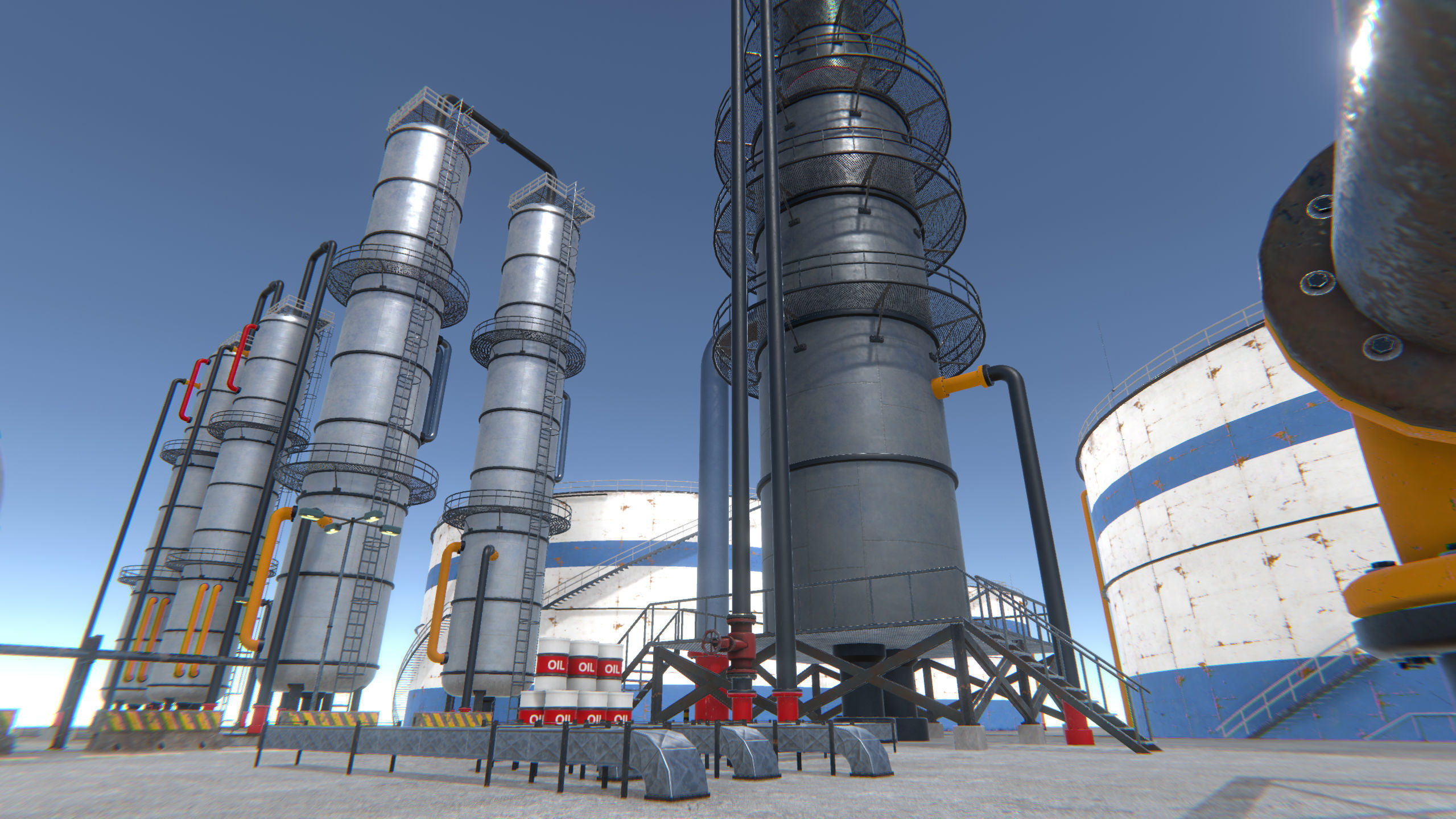 3D model Modular Oil Refinery pack VR / AR / low-poly | CGTrader