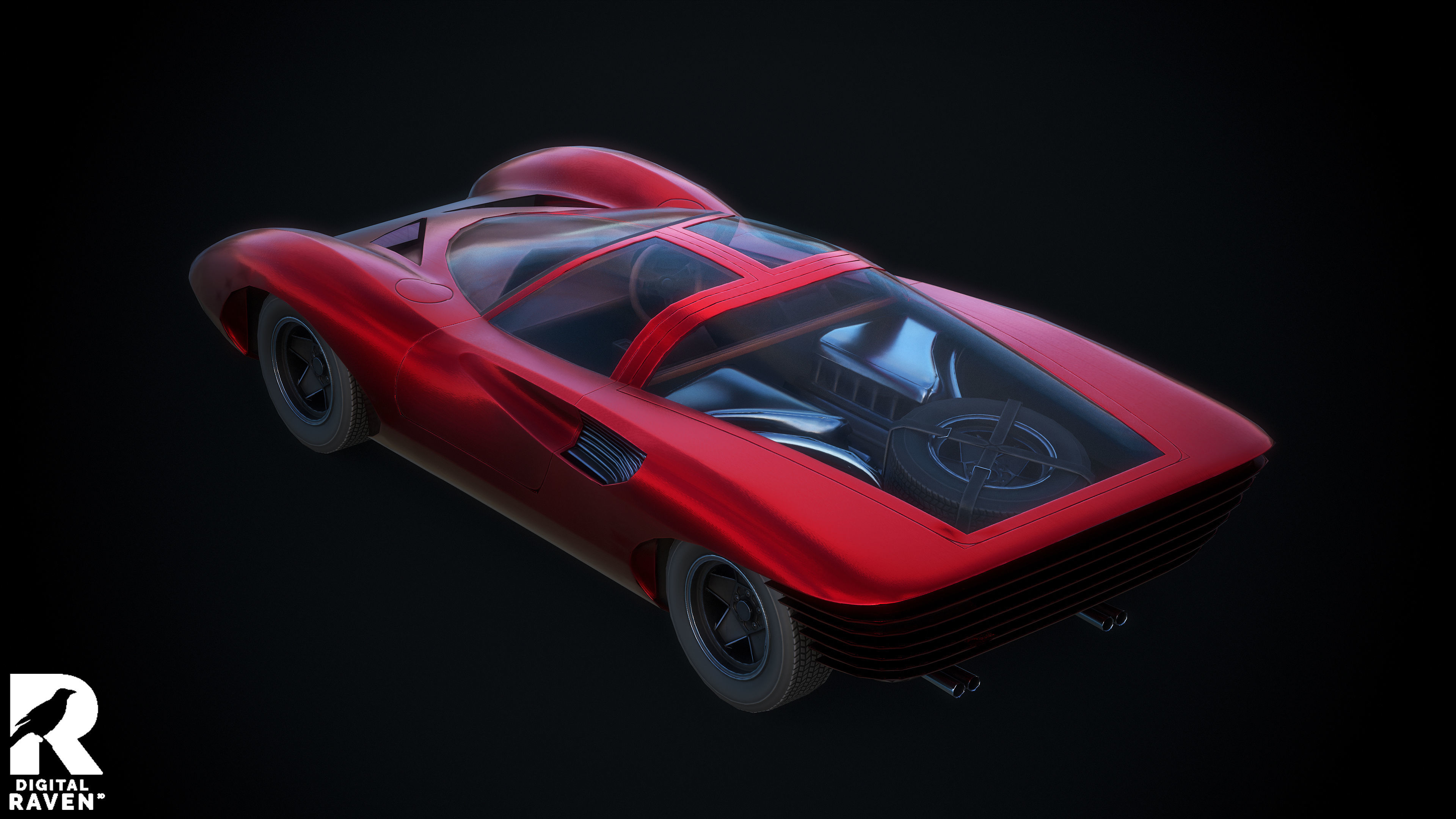 3D model Ferrari 250 P5 Authentic Car Game Ready VR / AR / low-poly ...