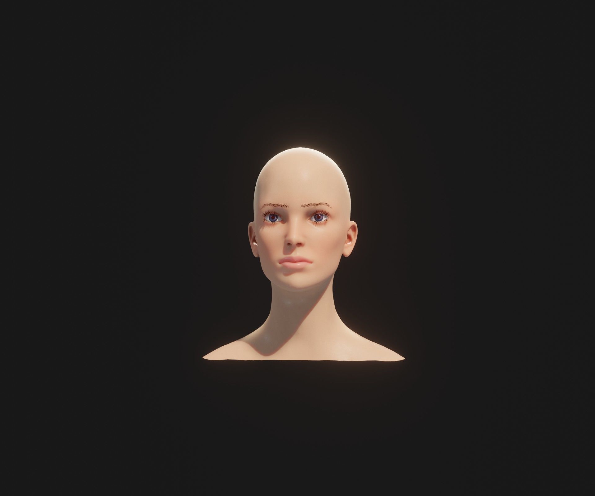 Realistic Female Head 3D Model Animated with Facial Expressions 3D ...