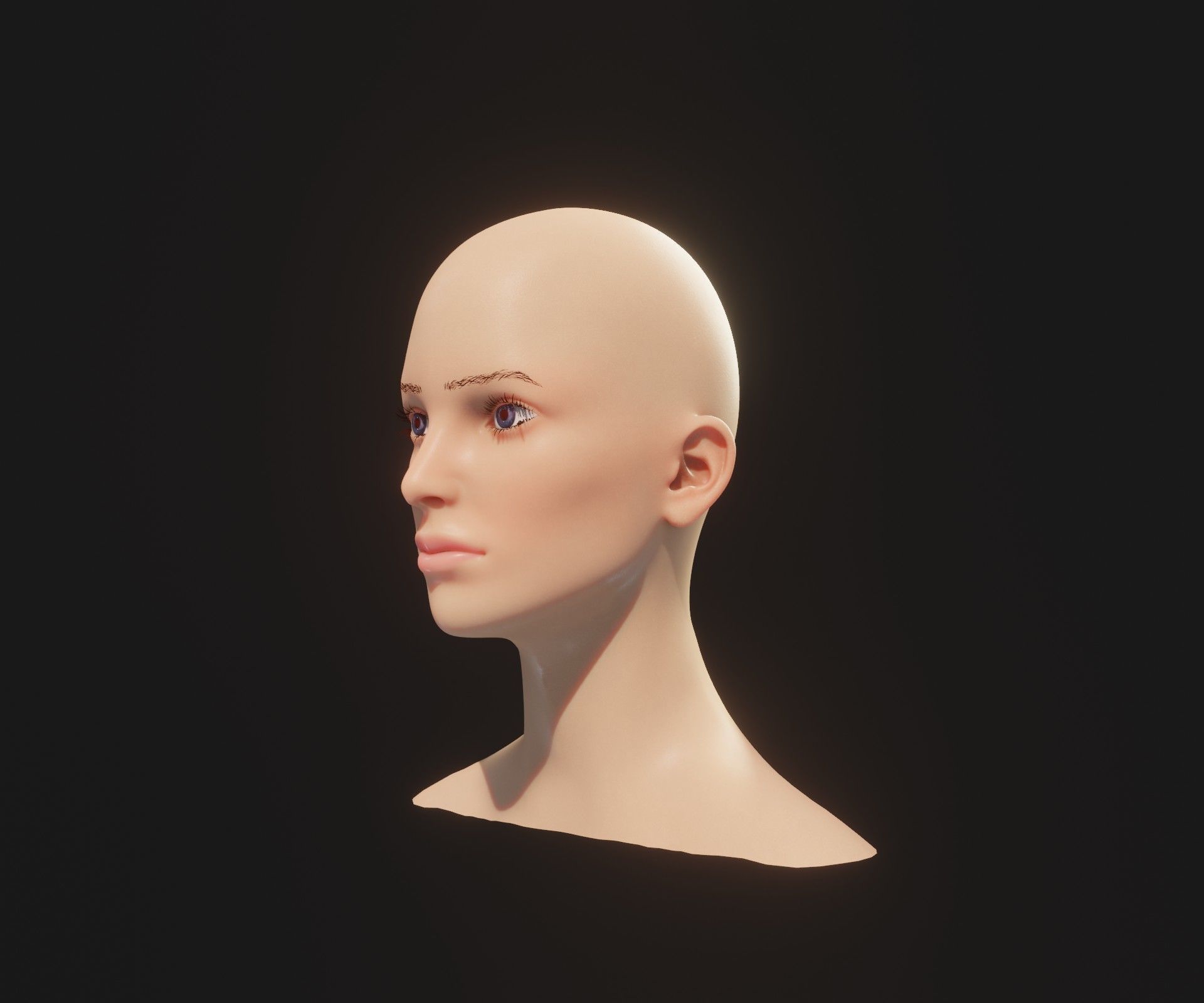 Realistic Female Head 3D Model Animated with Facial Expressions 3D ...