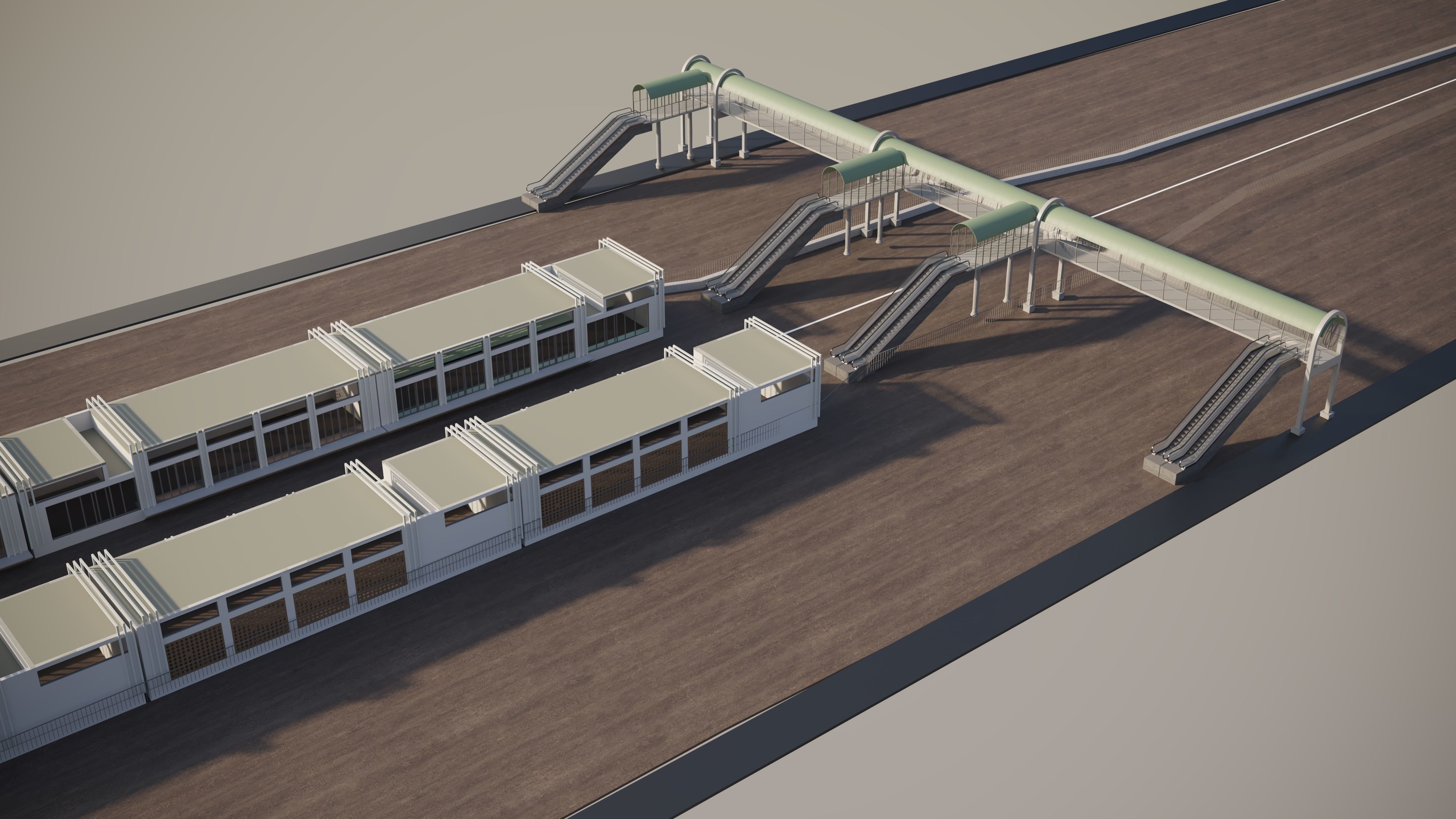 3D model METRO BRIDGE STATION VR / AR / low-poly | CGTrader