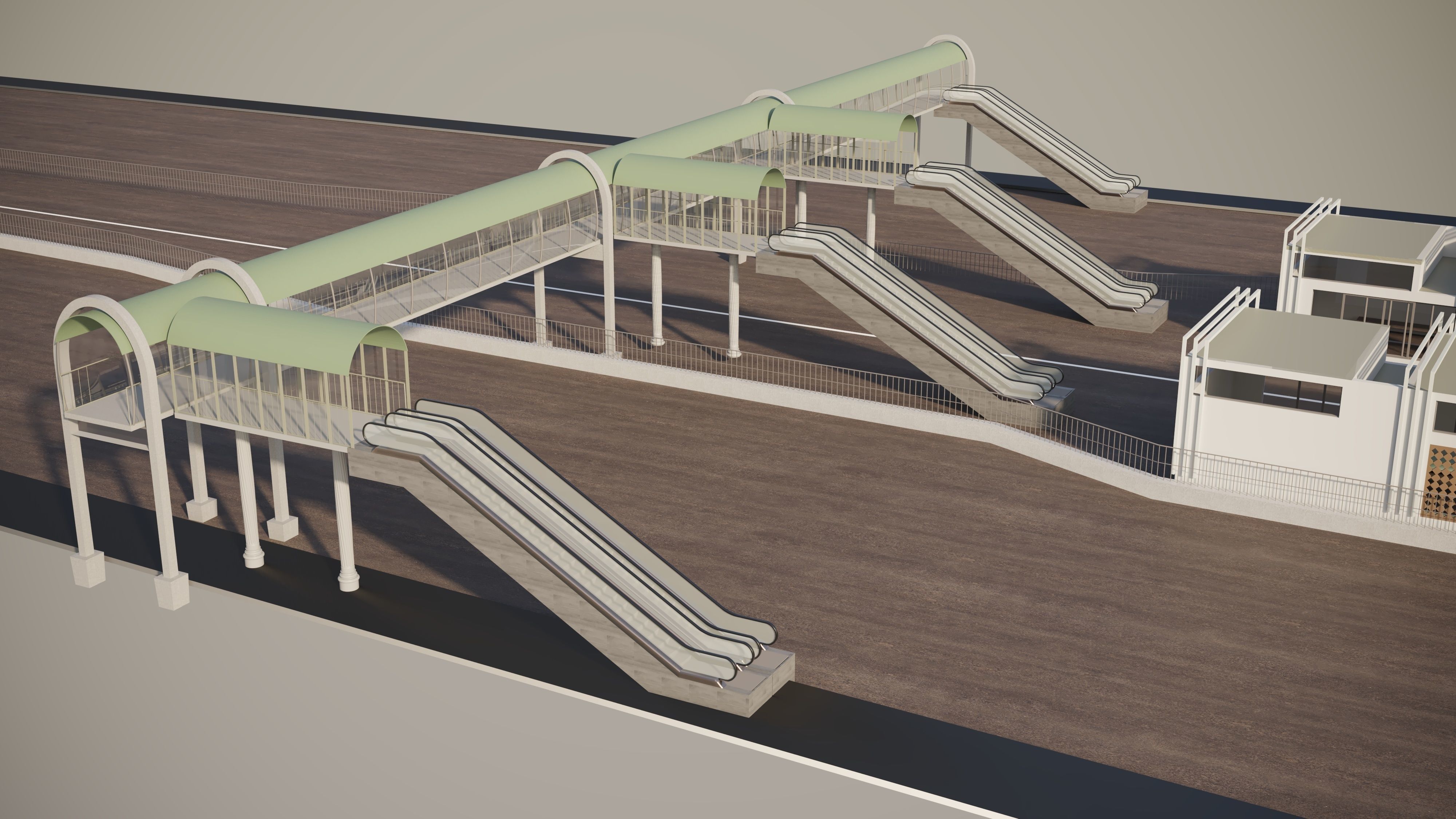 3D model METRO BRIDGE STATION VR / AR / low-poly | CGTrader